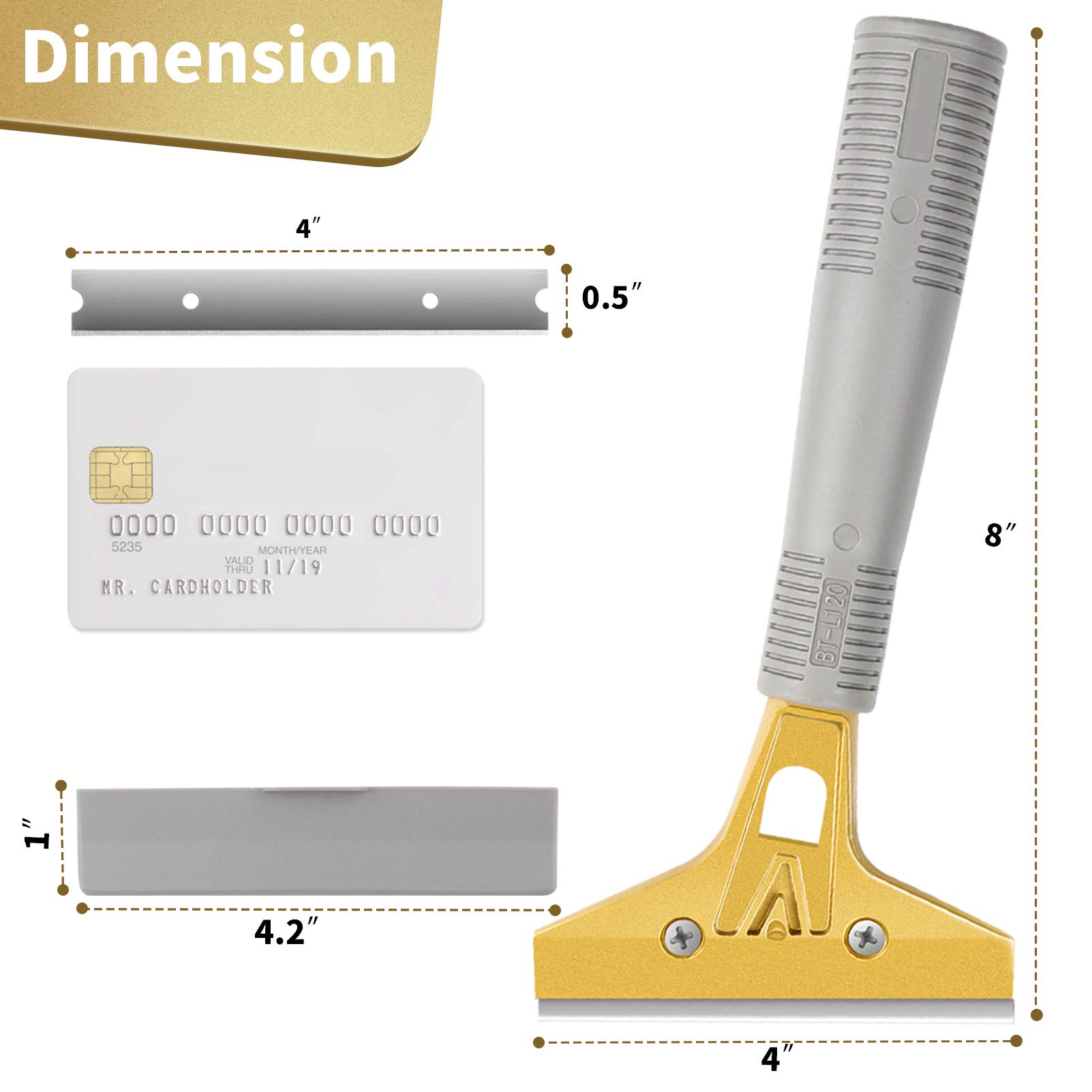 Razor Blade Scraper, 4 Inch Scraper Tool with 10pcs Extra Metal Blades ...