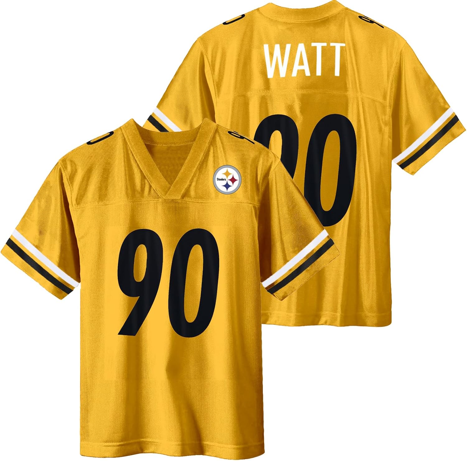 Amazon.com: TJ Watt Pittsburgh Steelers #90 Yellow Kids Youth 8-20 ...