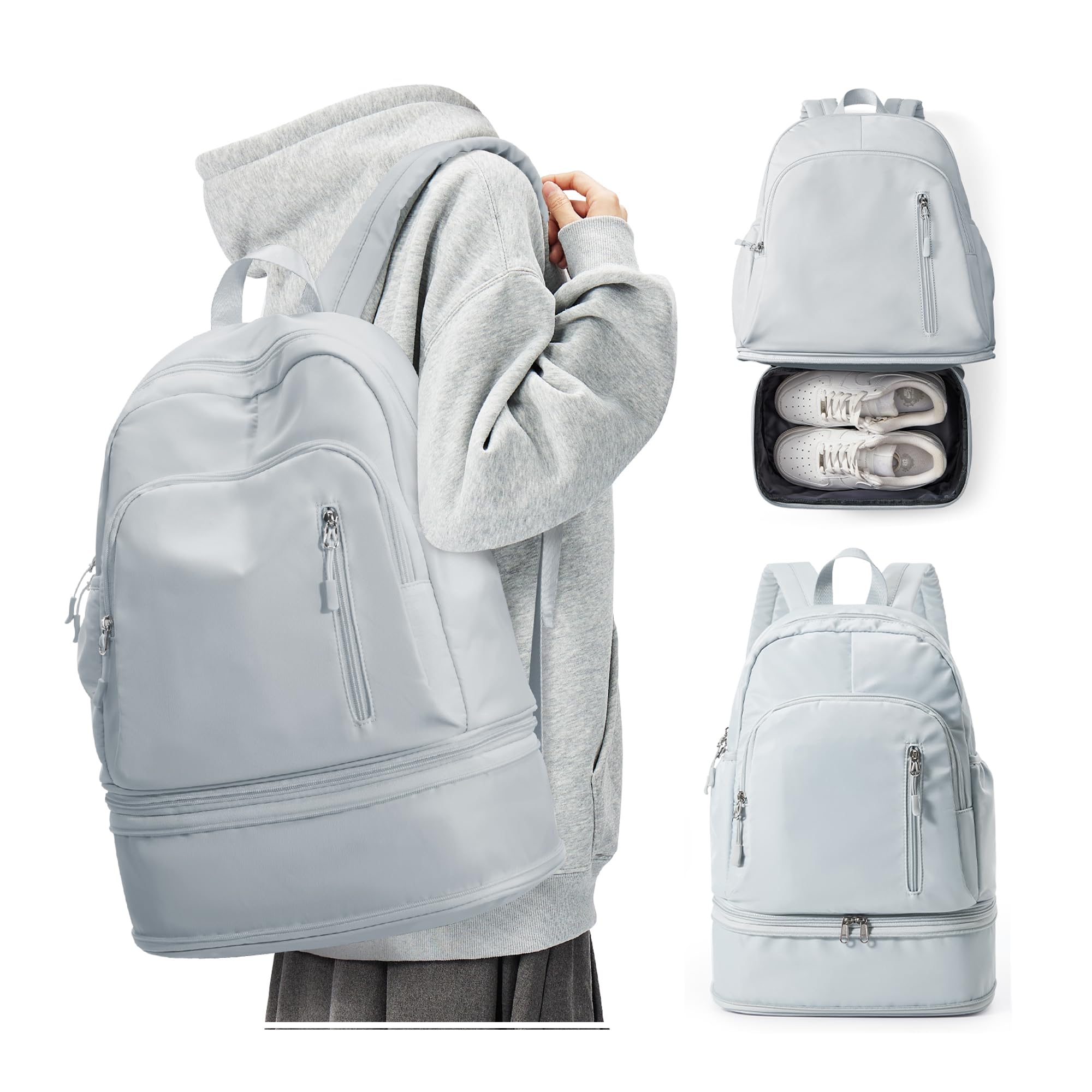 Amazon.com | Gym Backpack for Women Men with Expandable Shoe ...