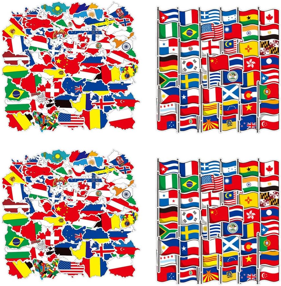 Amazon.com: National Flag Stickers for Laptop Computer (100Pcs),Gift ...
