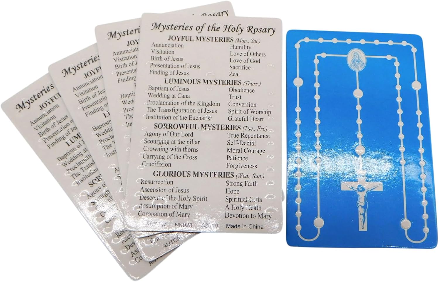 Westmon Works Mysteries of the Rosary Holy Card Bulk Prayer Pack ...