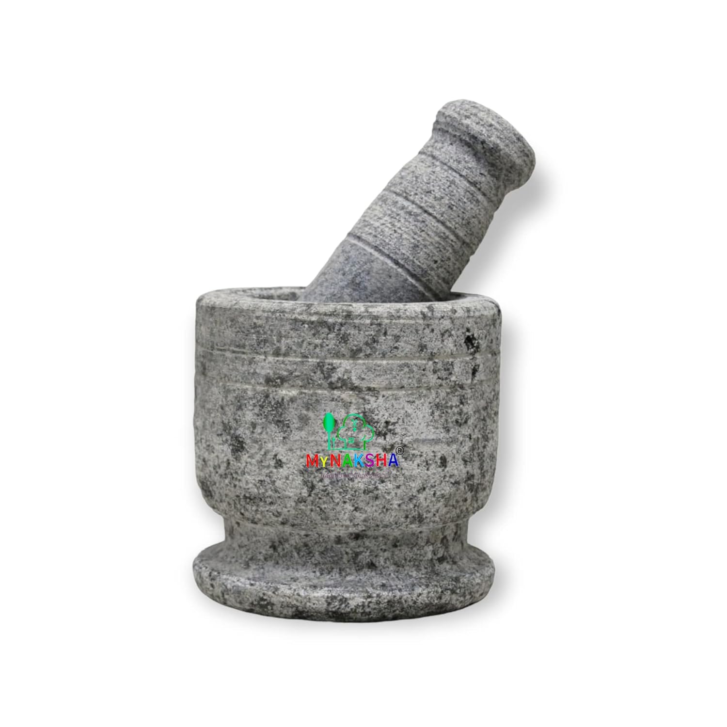 MYNAKSHA Mortar and Pestle Set Stone for Spices, Okhli Masher ...