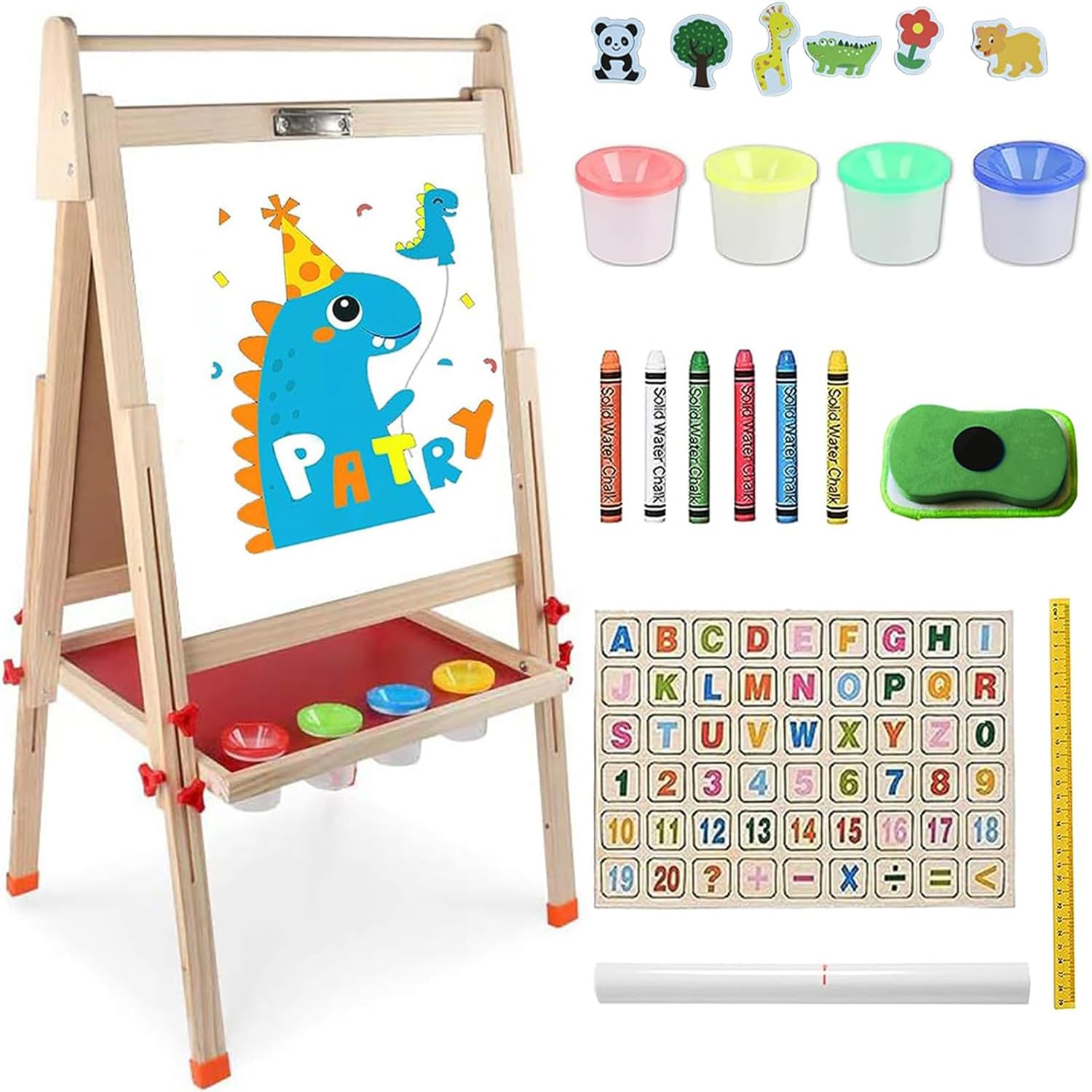 Amazon.com: Double Sided Wooden Kids Whiteboard 96 cm-132 cm Adjustable ...