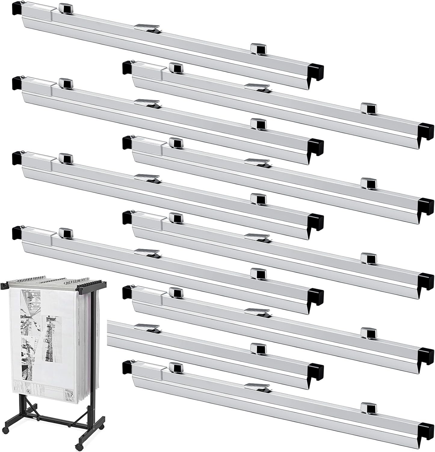 Amazon.com : ReliThick 10 Pcs 24 Inch Blueprint Clamp Bulk File Hanging ...