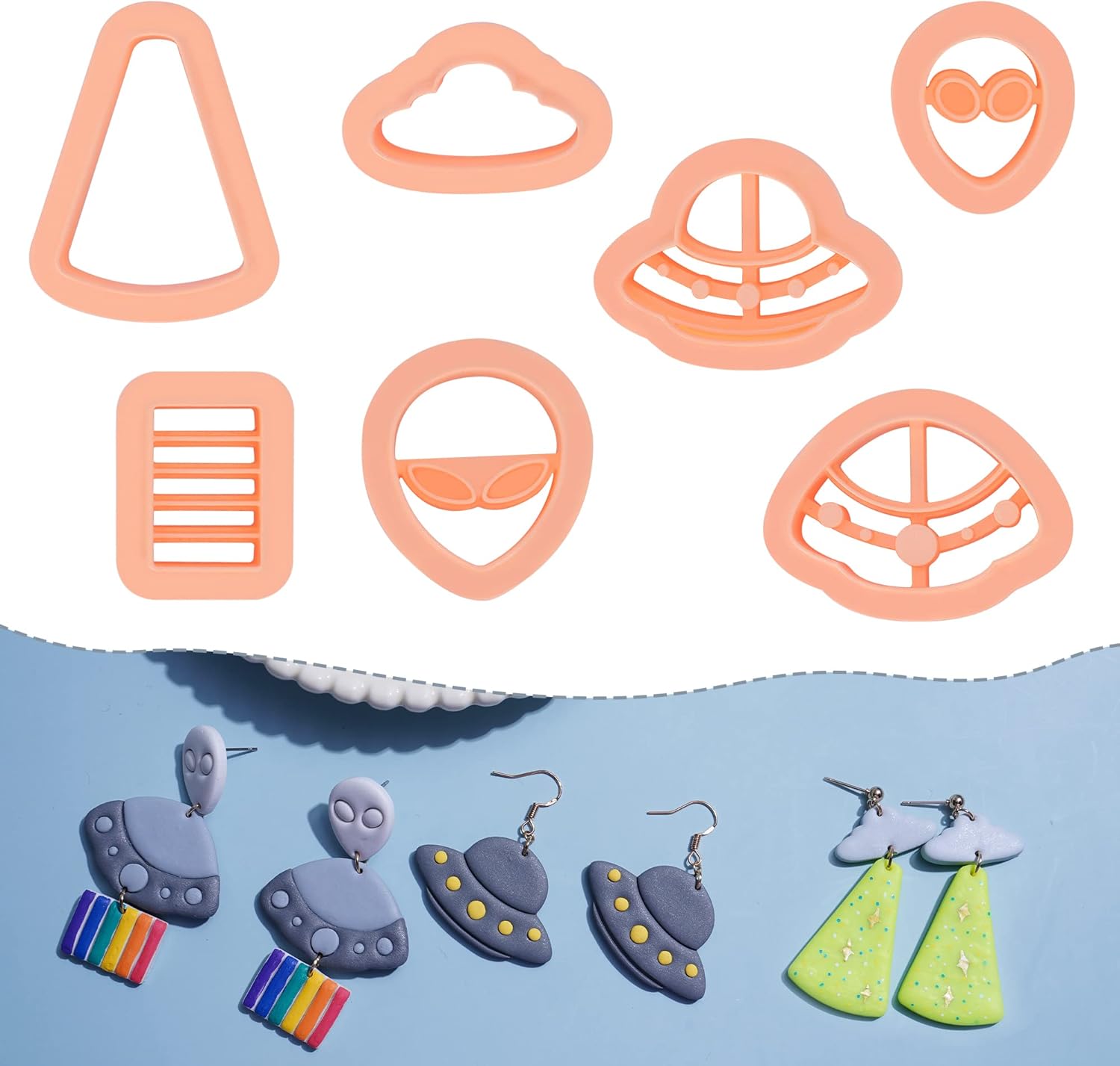 Amazon.com: Puocaon Spaceship Polymer Clay Cutters - 7 Pcs Unique ...