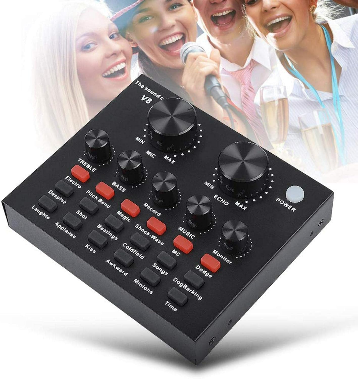 V8 USB External Bluetooth Audio Mixer - 220V, Black, Portable, Headset ...