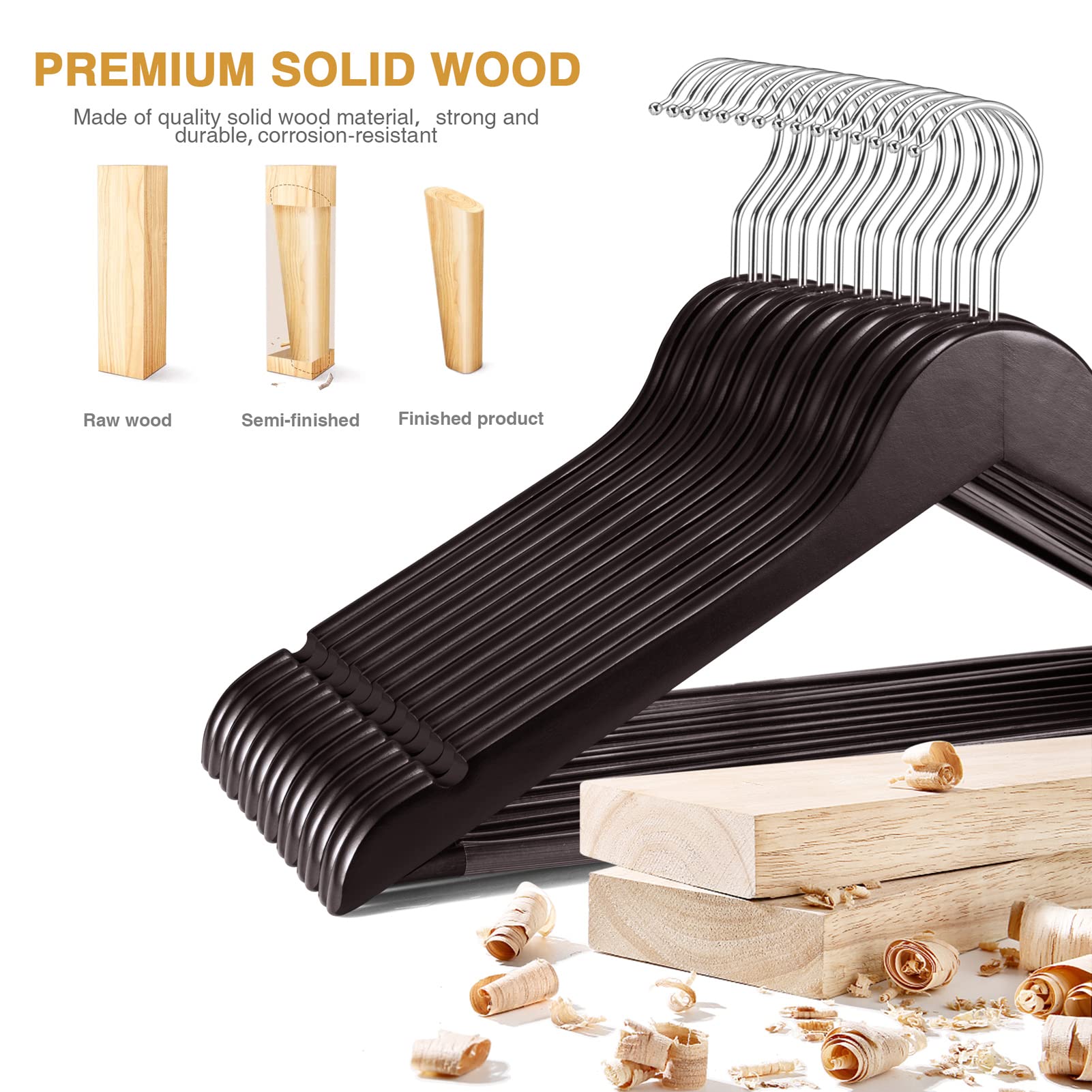 Snapklik.com : HOUSE DAY Wooden Hangers 30 Pack Wood Clothes Hangers ...