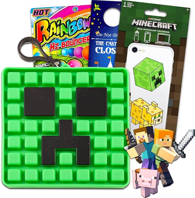Amazon.com: Party Favor Minecraft Playset Minecraft Fidget Toy Bundle ...