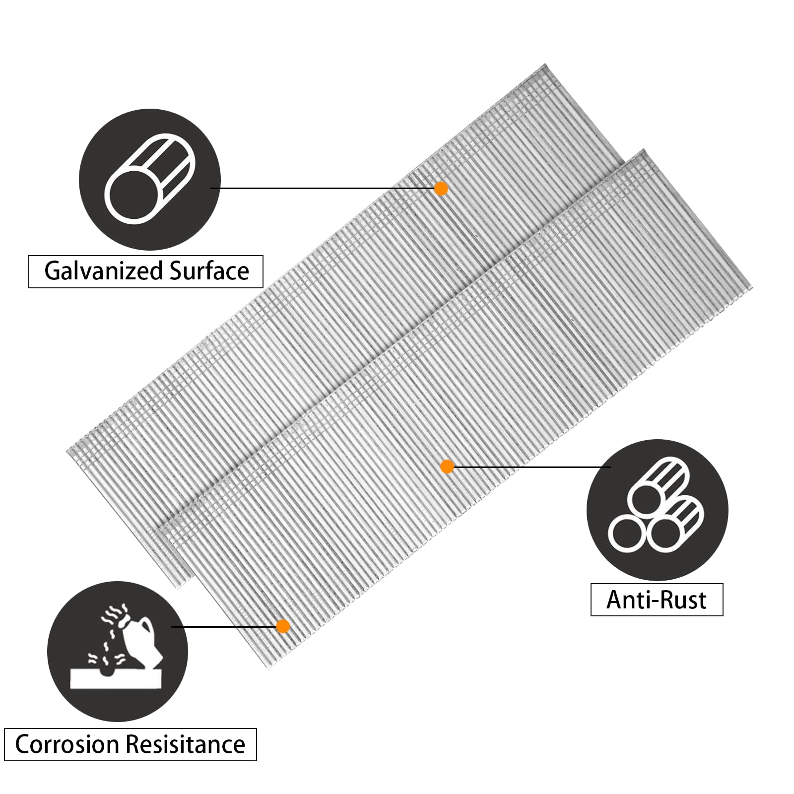 Snapklik.com : 5000 Pack 18 Gauge Brad Nails 1.46 Inch, Galvanized Brad ...