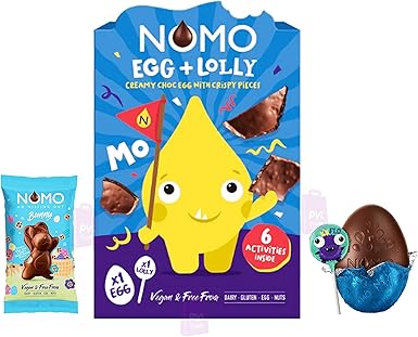 Vegan Milk Chocolate Easter Egg with Lolly and Chocolate Bunny by NOMO ...