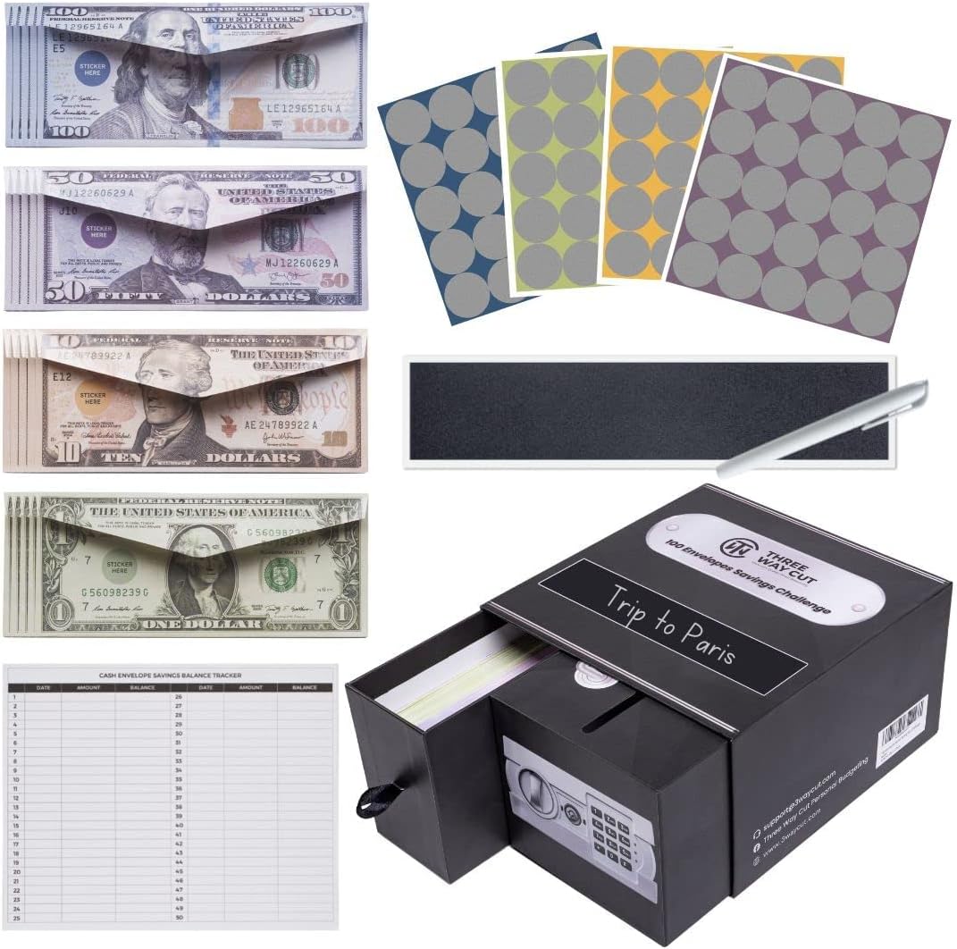 Amazon.com : 100 Envelope Money Saving Challenge Kit, 100 Envelopes ...