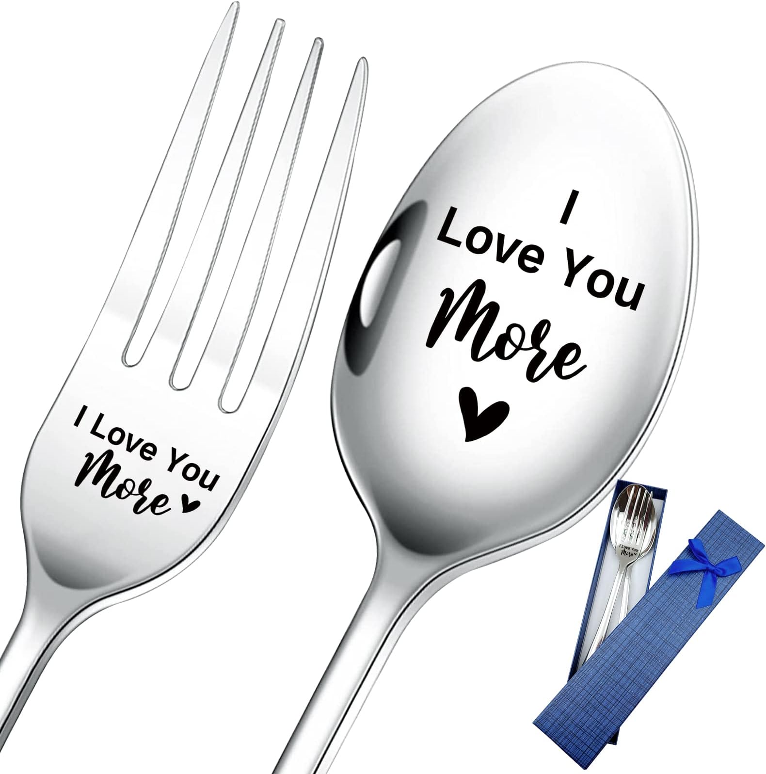 Amazon.com | 2 Pieces Feel Better Engraved Stainless Spoon and Fork ...