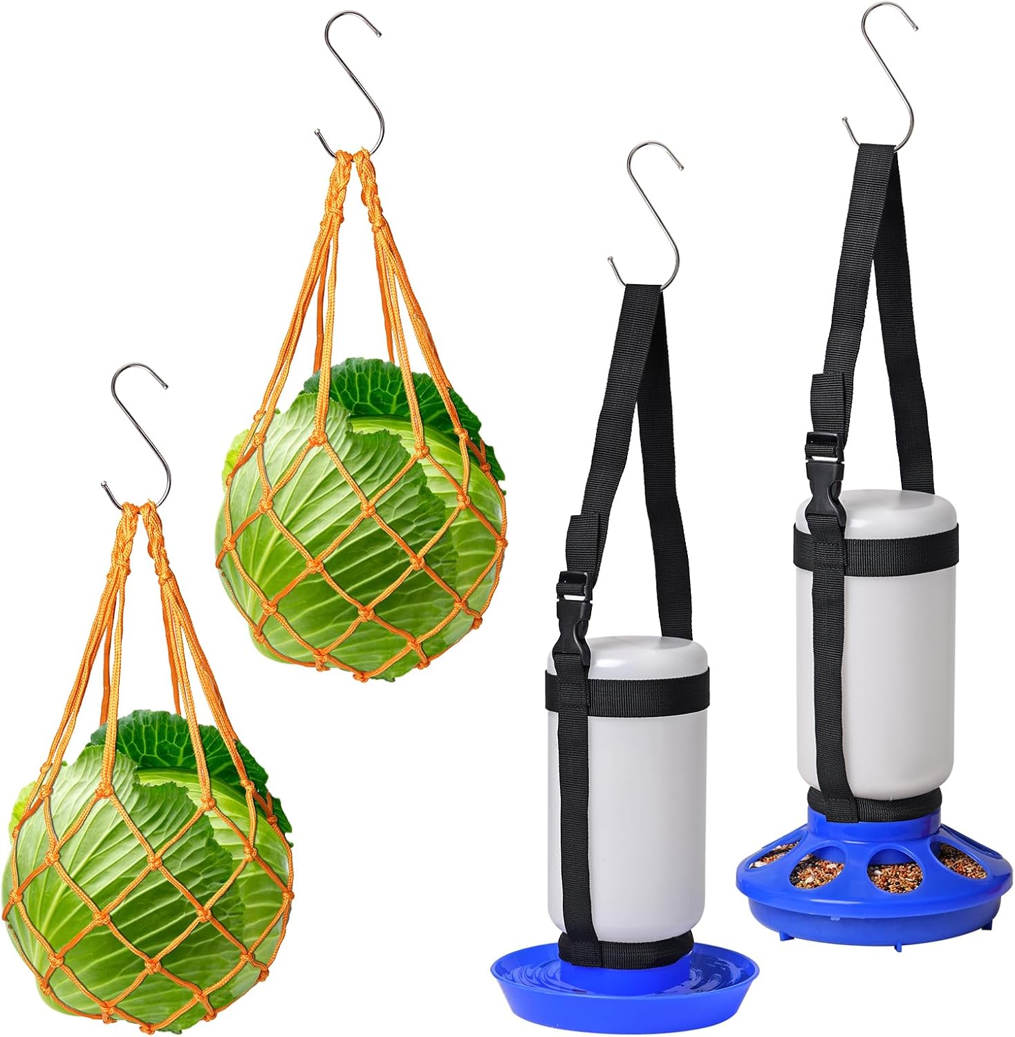 Amazon.com : Hanging Chicken Feeder and Waterer Kit, Chicken Vegetable ...