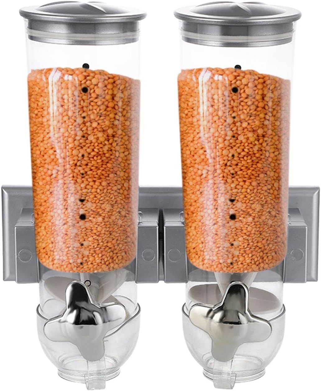 Firulab Wall Mounted Dry Food Dispenser, Triple/Double Control Kitchen ...