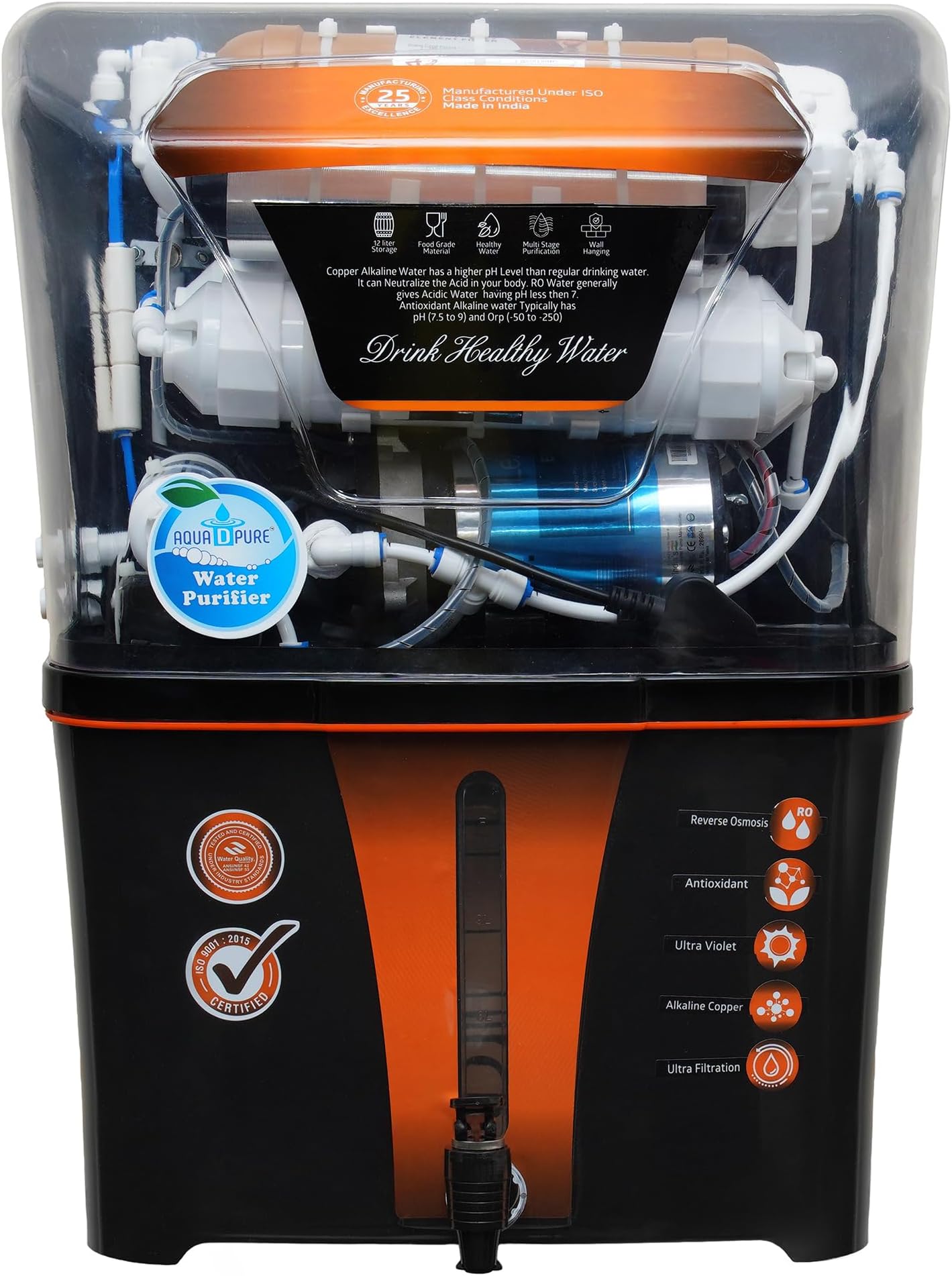 Aquadpure Advance Copper Ro Water Purifier with Uv, Uf and Tds ...
