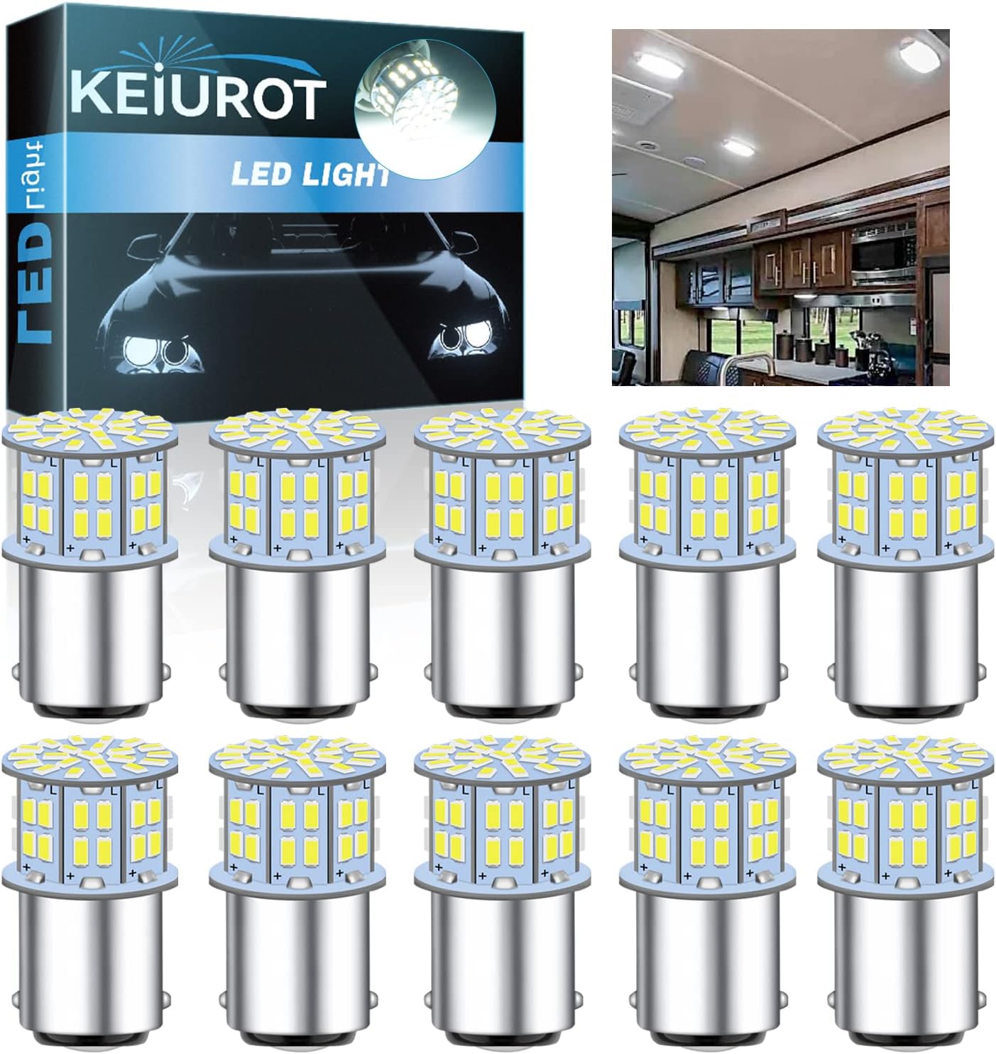 1076 Led Bulb for RV BA15D 1142 1004 90 Bulb S8 12Volt AC/DC for RV Led ...