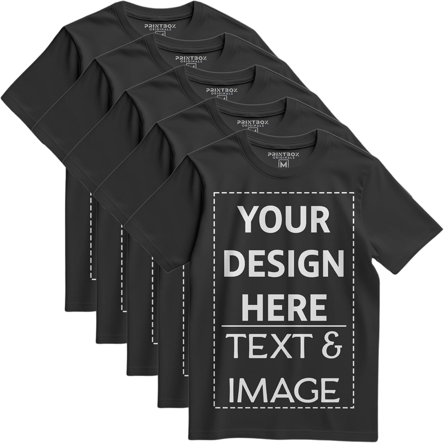 5 Pack Custom Shirts for Men Women, Unisex Style Customized T Shirt ...