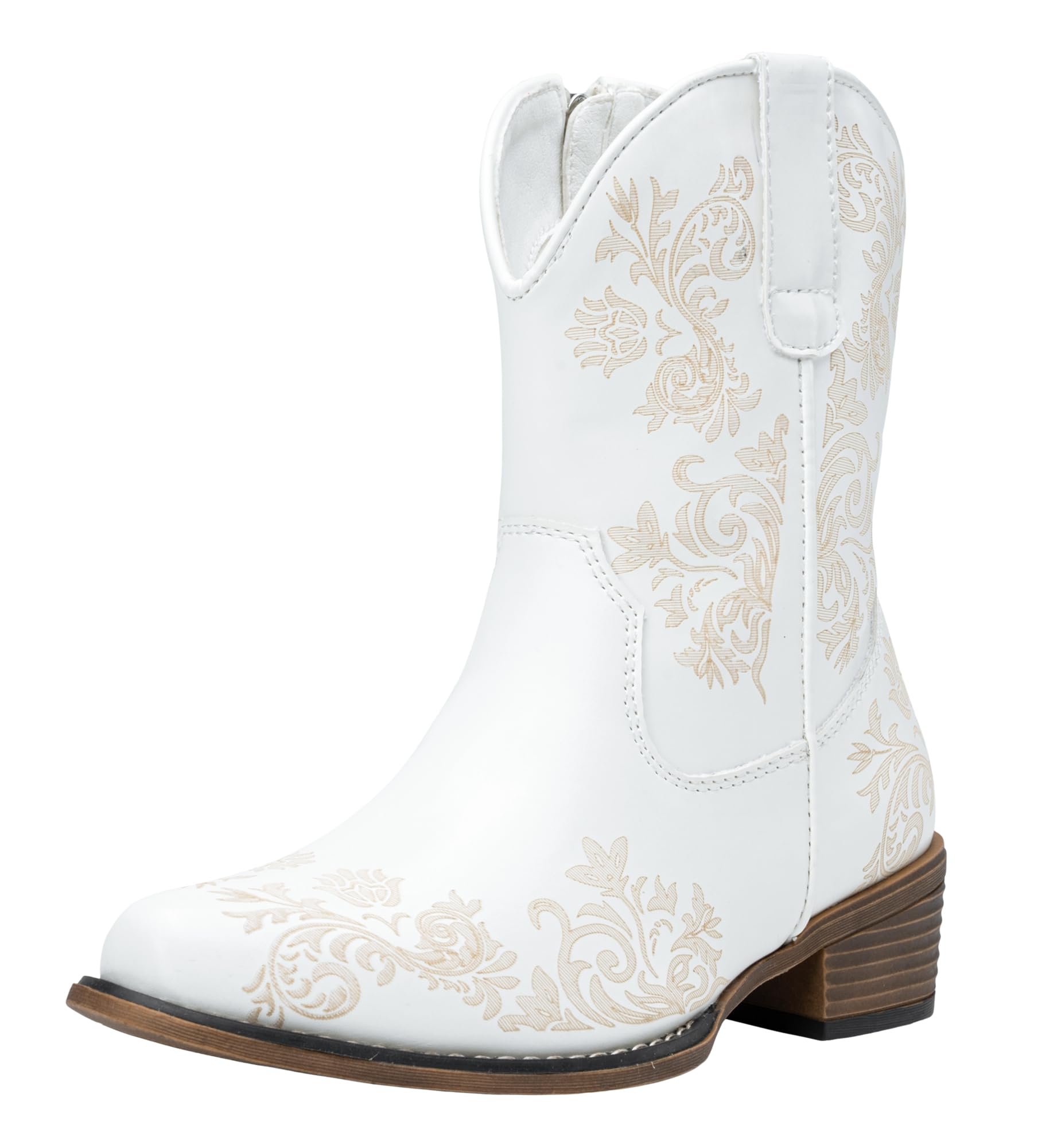 Snapklik.com : Jeossy Womens Cowboy Boots Short White Cowgirl Ankle ...