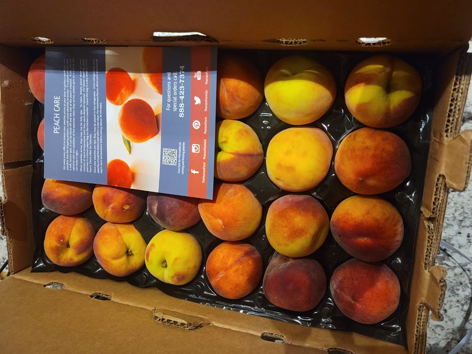 Amazon.com: Pearson Farm Peach Box | 9lb Fresh Georgia Peaches ...