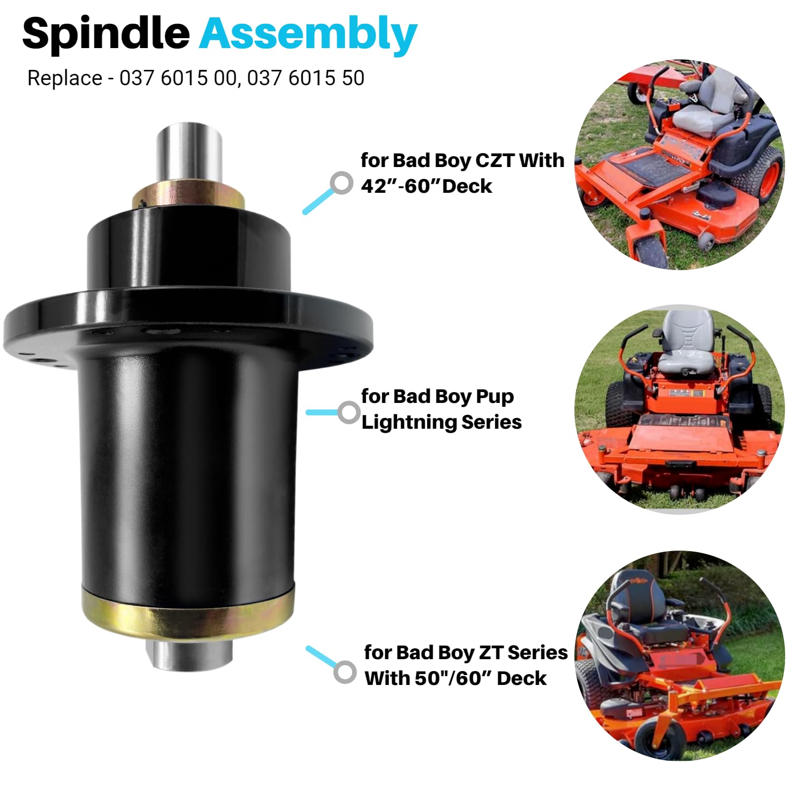 WBTEER Spindle Assembly Replace 037 6015 00, 037 6015 50 for Bad Boy ...