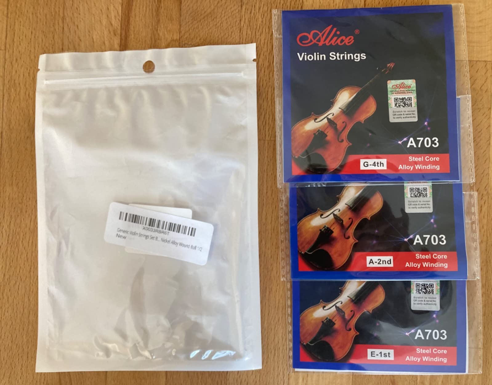 Amazon.com: Generic Violin Strings Set Ball End Carbon Steel Nickel ...