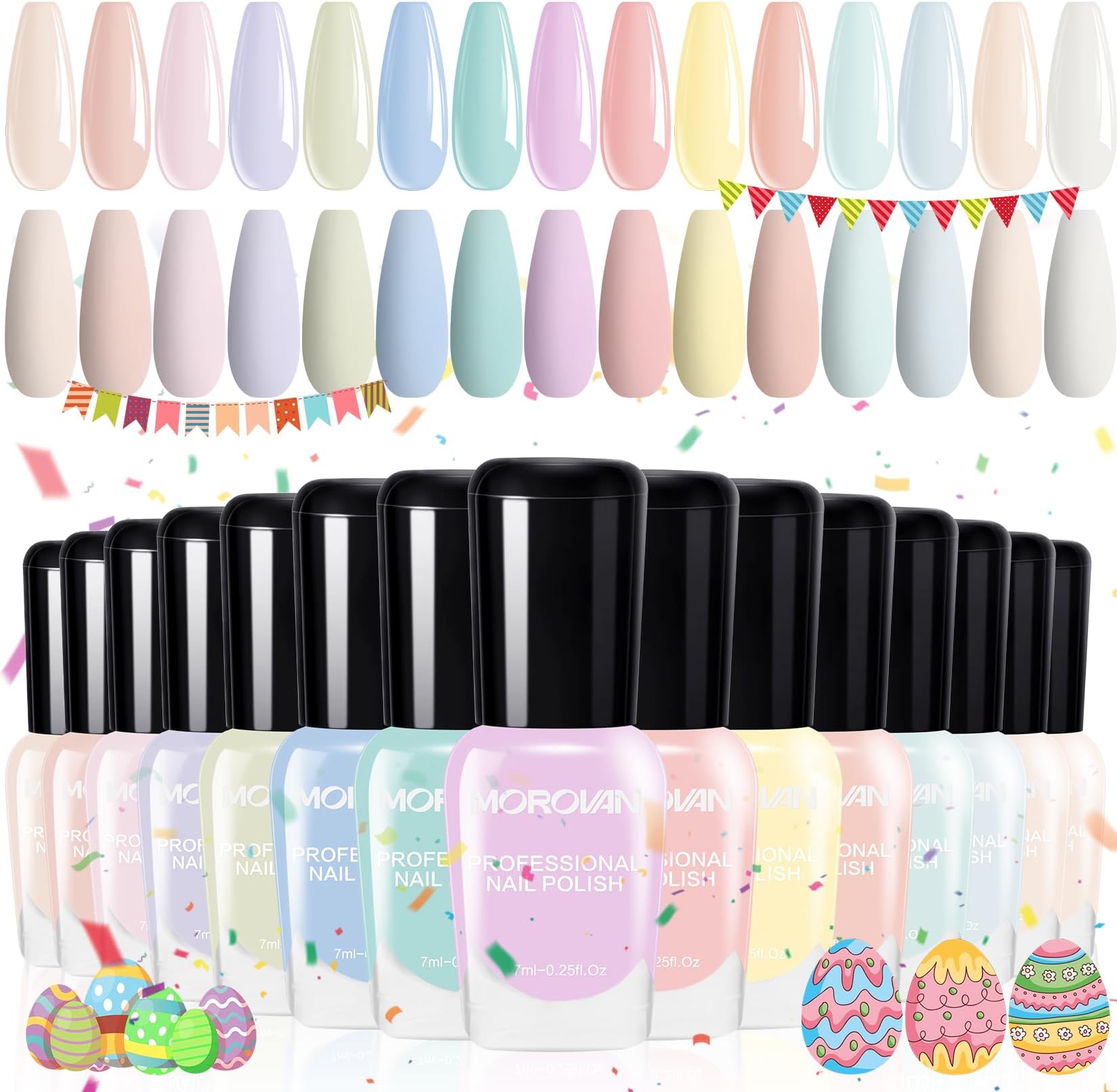 Amazon.com : Morovan Fingernail Nail Polish Set: 15 Colors Spring ...