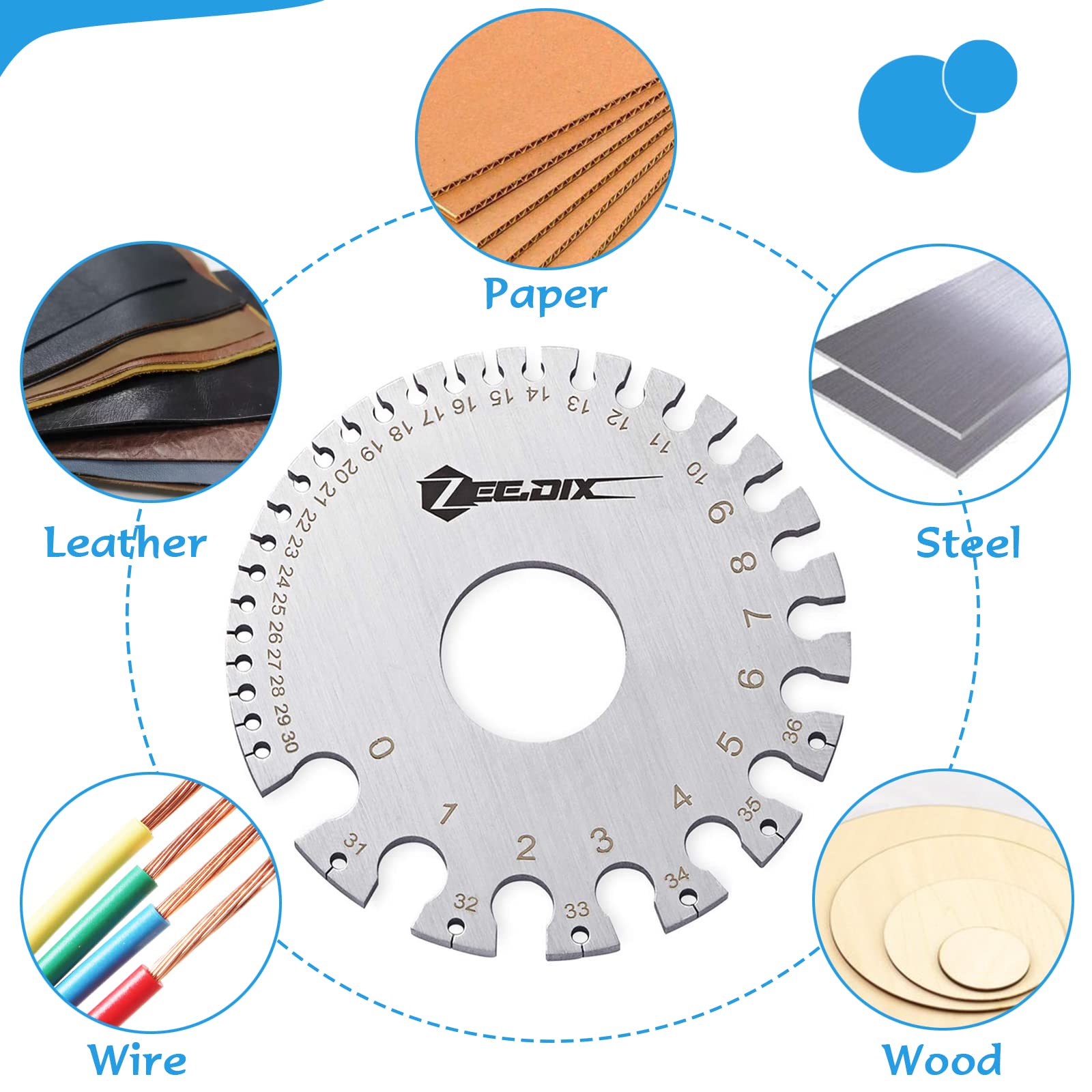 Snapklik.com : Standard Dual-Sided Round Wire Cable Sheet Gage ...