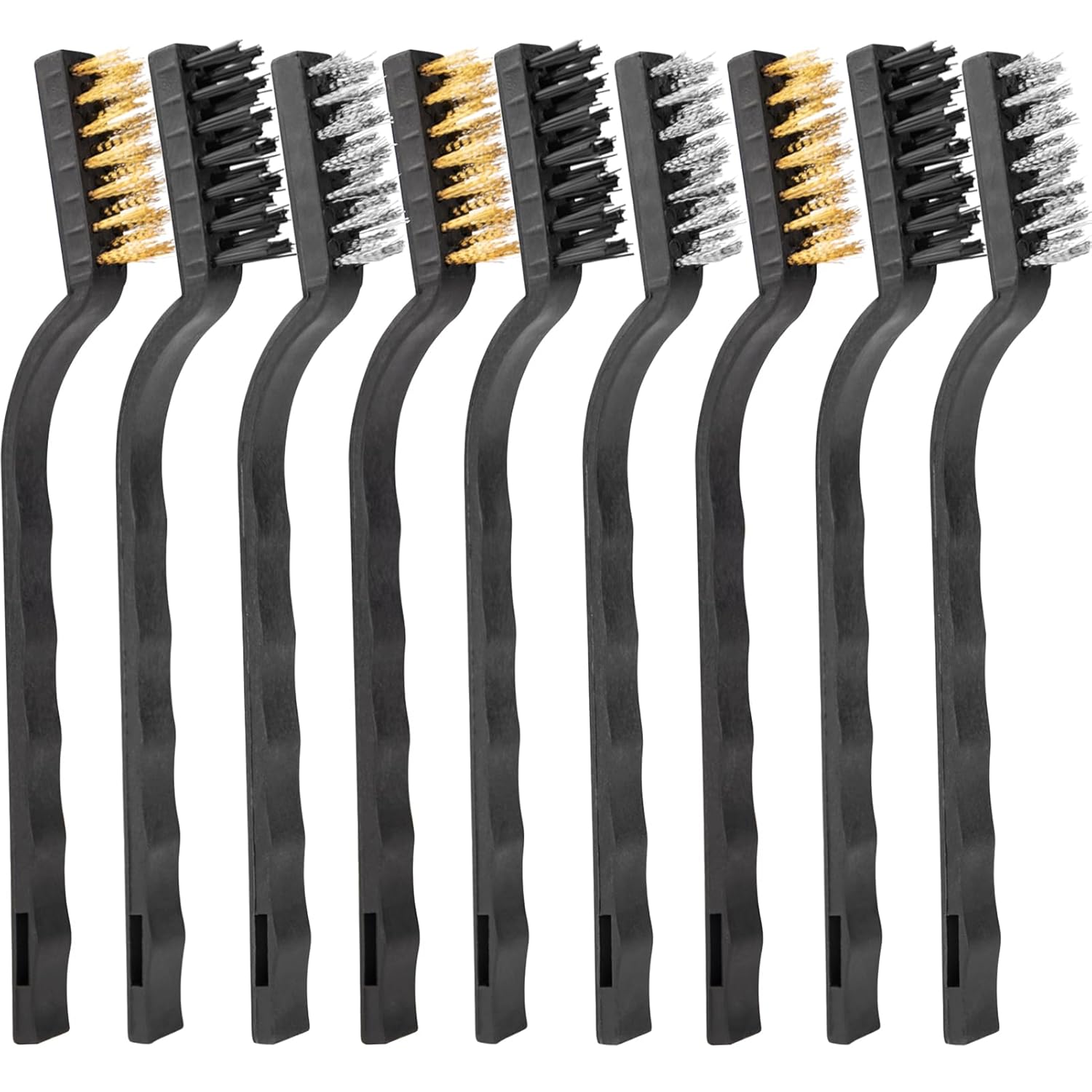 15PCS Mini Wire Brush Set Nylon Brass Stainless Steel Wire Brushes for ...