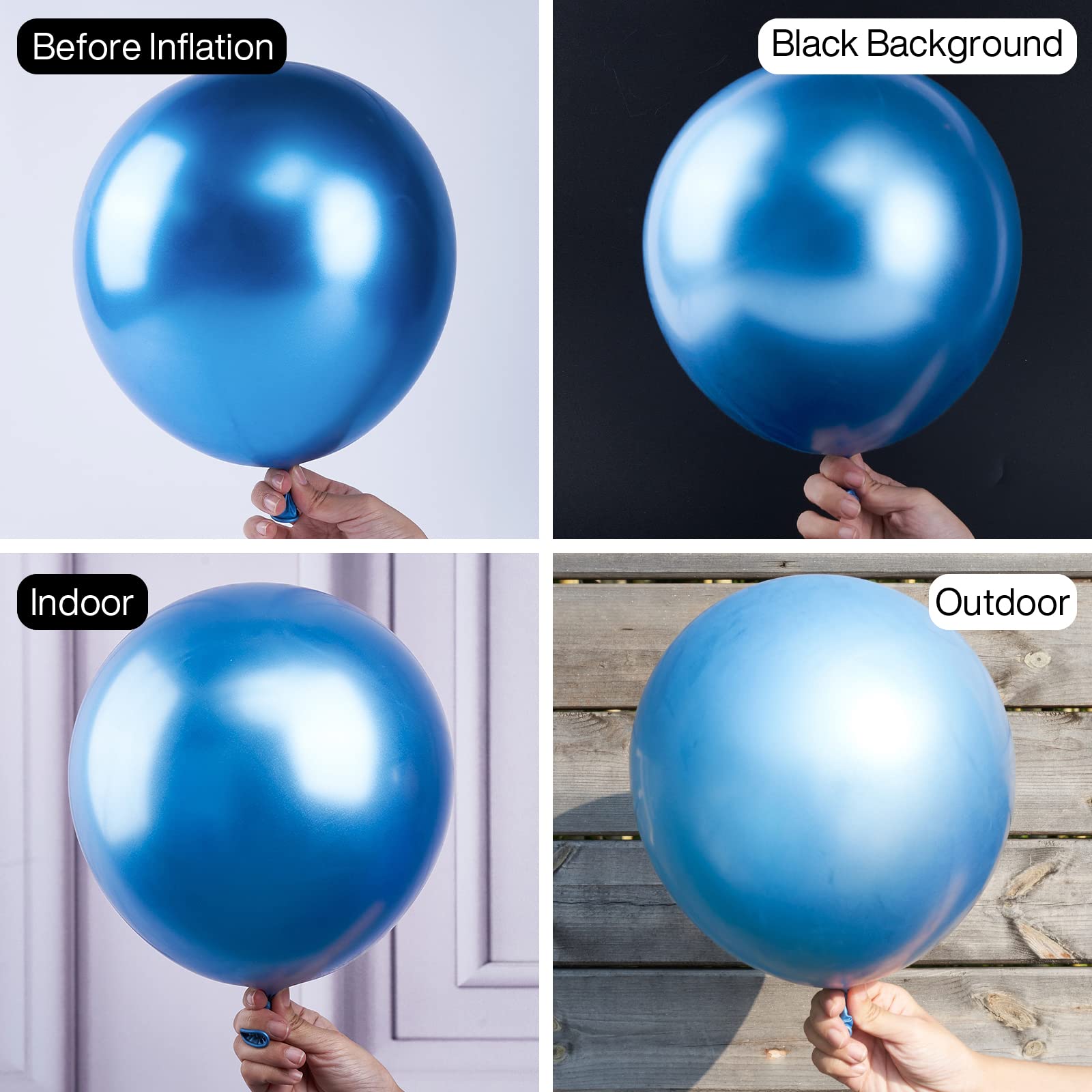 Snapklik.com : Metallic Blue Balloons, 140 Pcs Blue Metallic Balloons ...