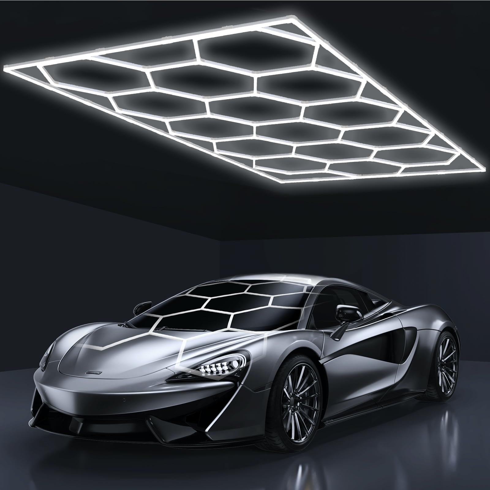 Snapklik.com : HYPERLITE Gen 2 Hexagon Garage Light, Upgraded 3 Level ...