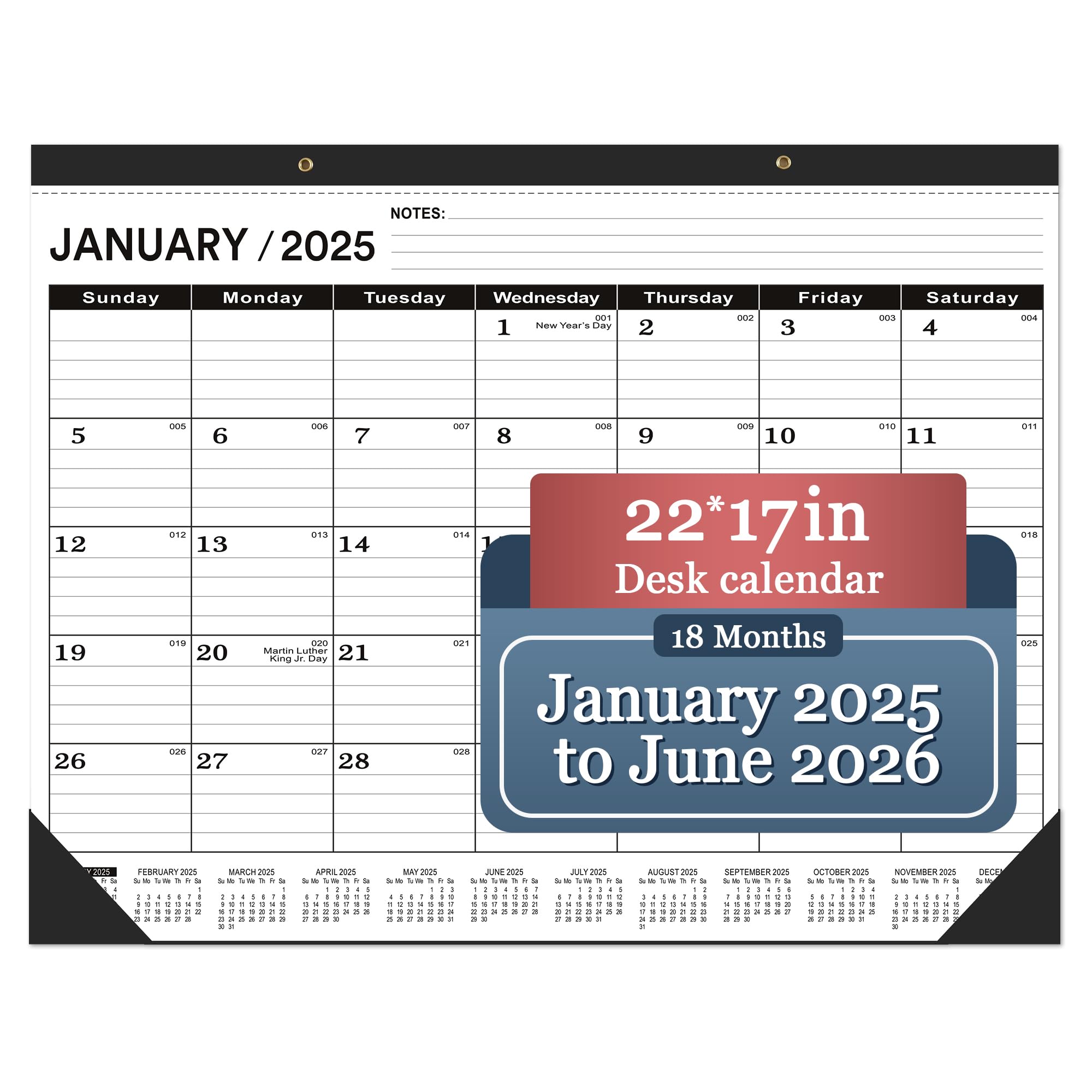 OLUPAND Desk Calendar 2025-2026 large 22 x17,Large Desk Calendar 2025 ...