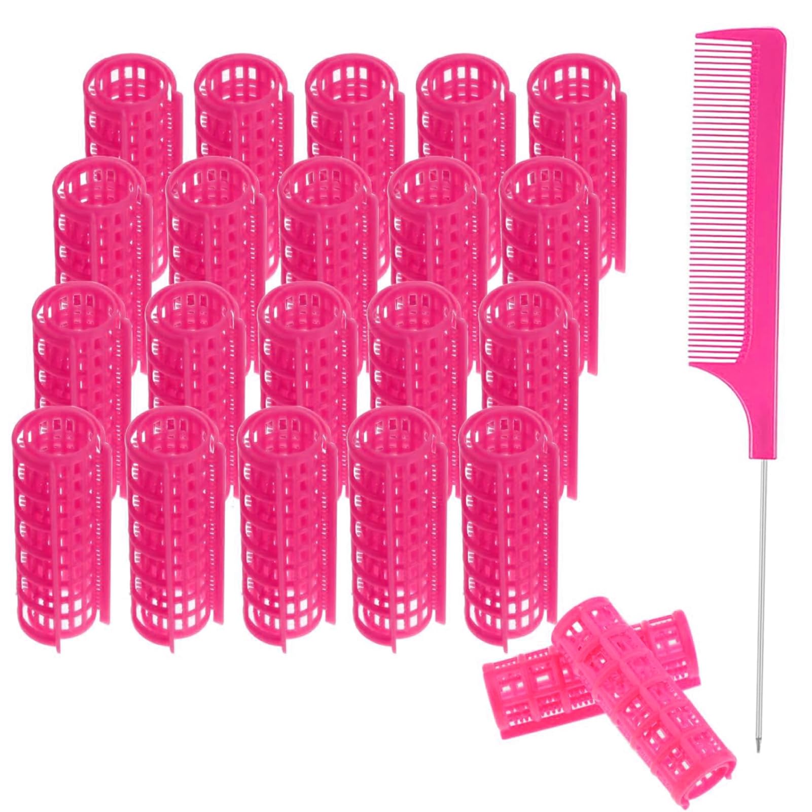 Amazon.com : ZMD 20PCS Plastic Hair Curlers Rollers Set, 0.98in/2.5cm ...