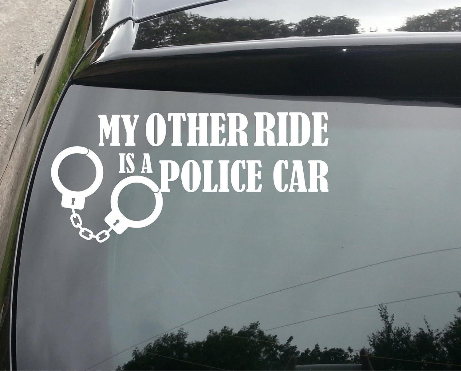Amazon.com: Other Ride's a Police Car Vinyl Car Decal (External Fitting ...