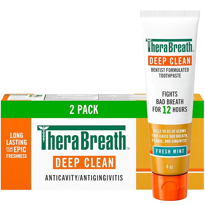 Amazon.com : TheraBreath Deep Clean Toothpaste, Kills 99.9% of Germs ...