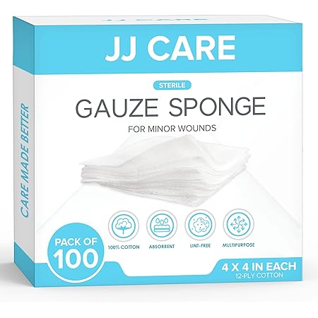 Amazon.com: 100pc Large Sterile Gauze Pads 4x4 Sterile for Wounds Bulk ...