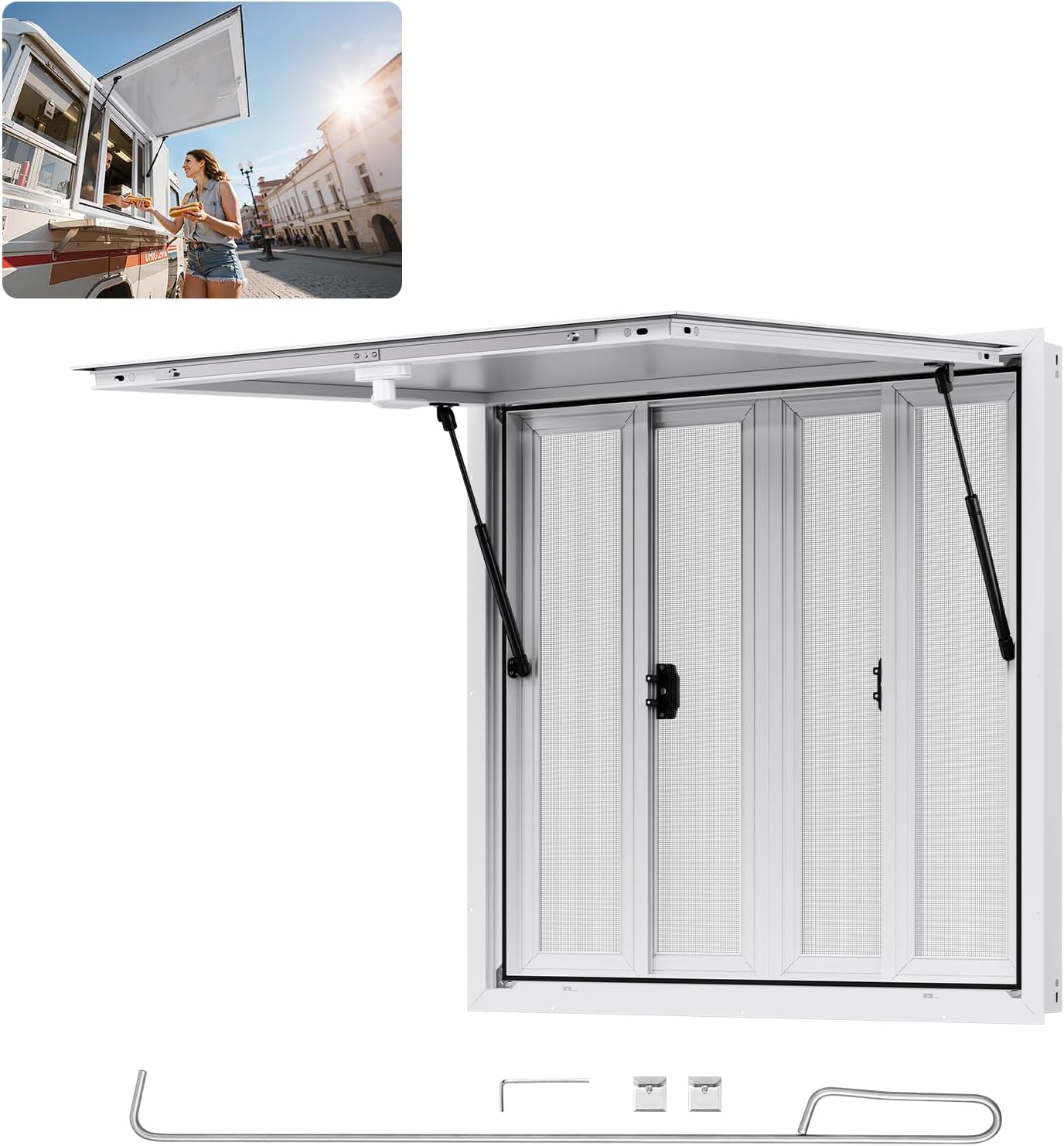 Amazon.com: VEVOR Concession Window, Aluminum Alloy Frame Service ...