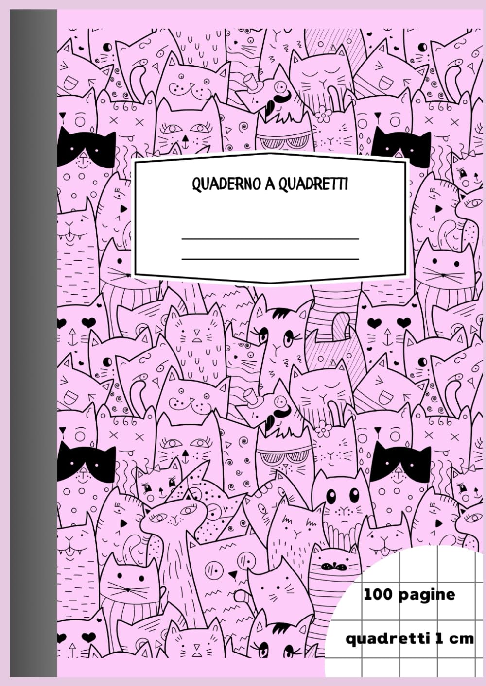 Quaderno a quadretti 1 cm A4 bambina: 100 pagine, alta qualità per ...