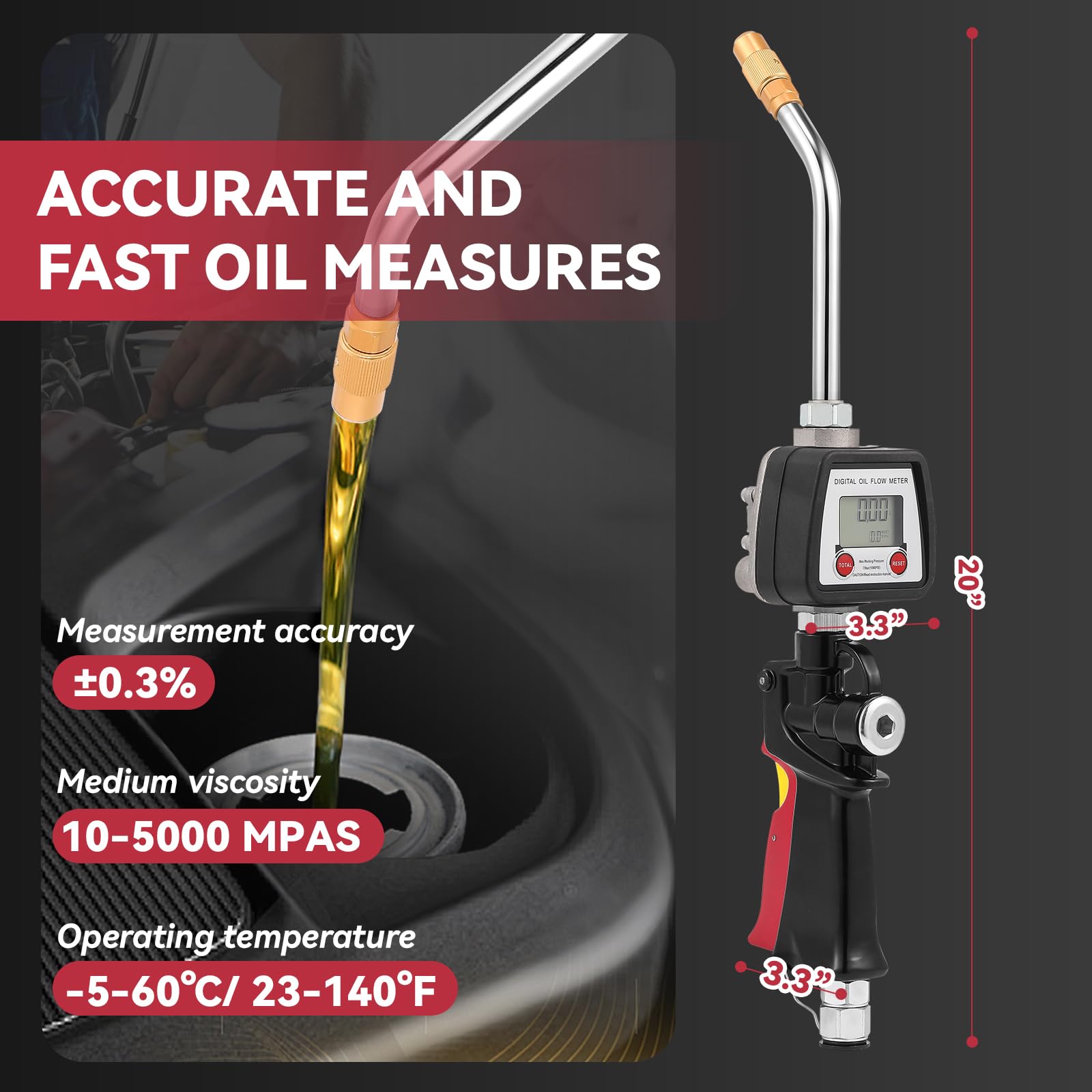 Snapklik.com : Poafamx Digital Oil Control Valve Meter Nozzle 8GPM ...