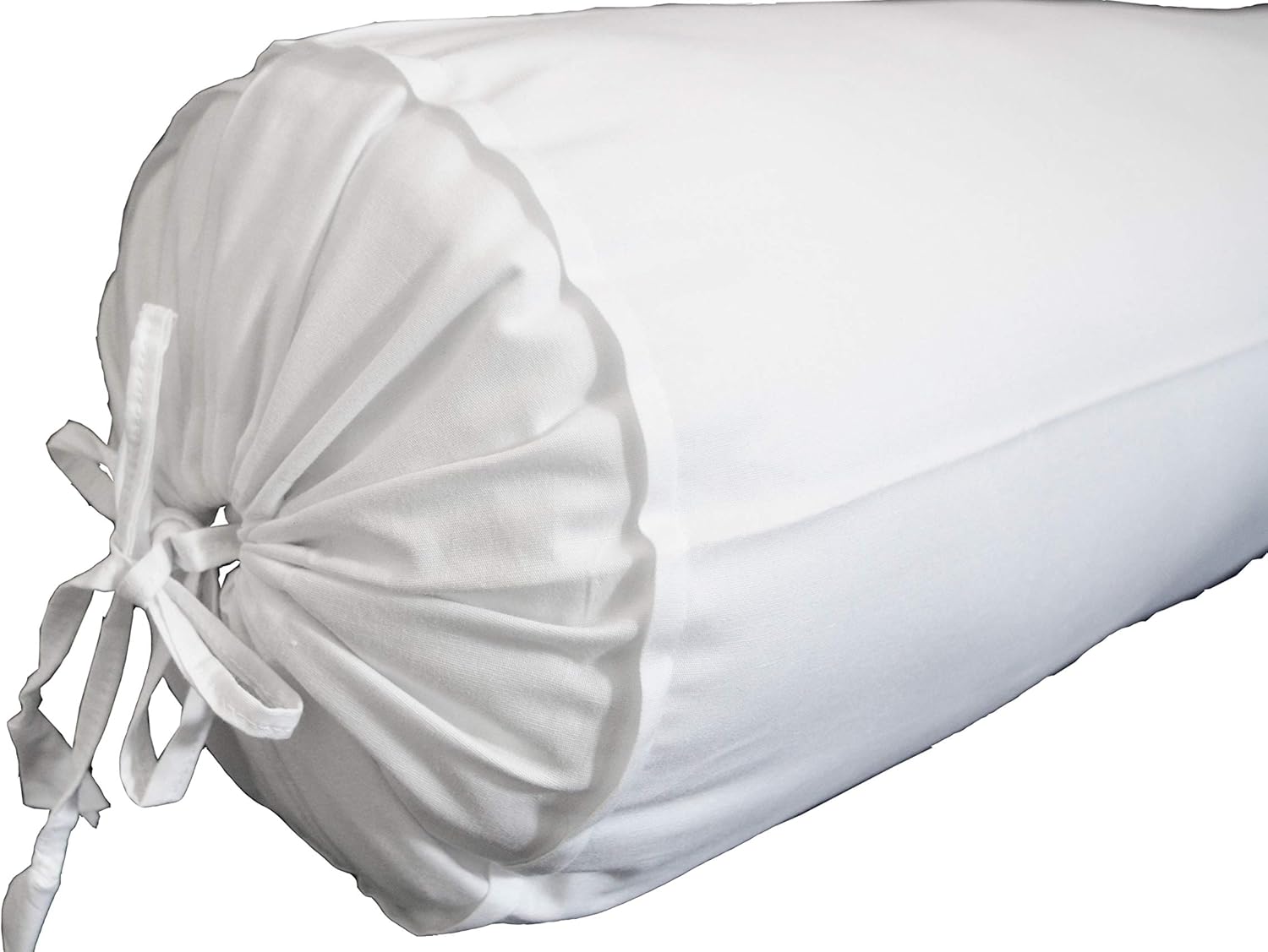 Amazon.com: 2 Pcs Cervical Neck Roll Pillow Cover with Drawstring Closures Round Neck Roll ...