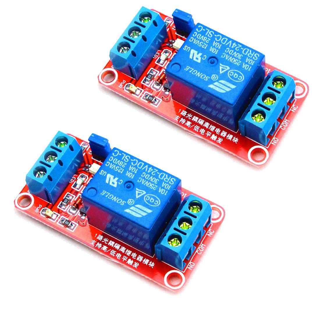HiLetgo 24V 1 Channel Relay Module with OPTO Isolation Support High or ...