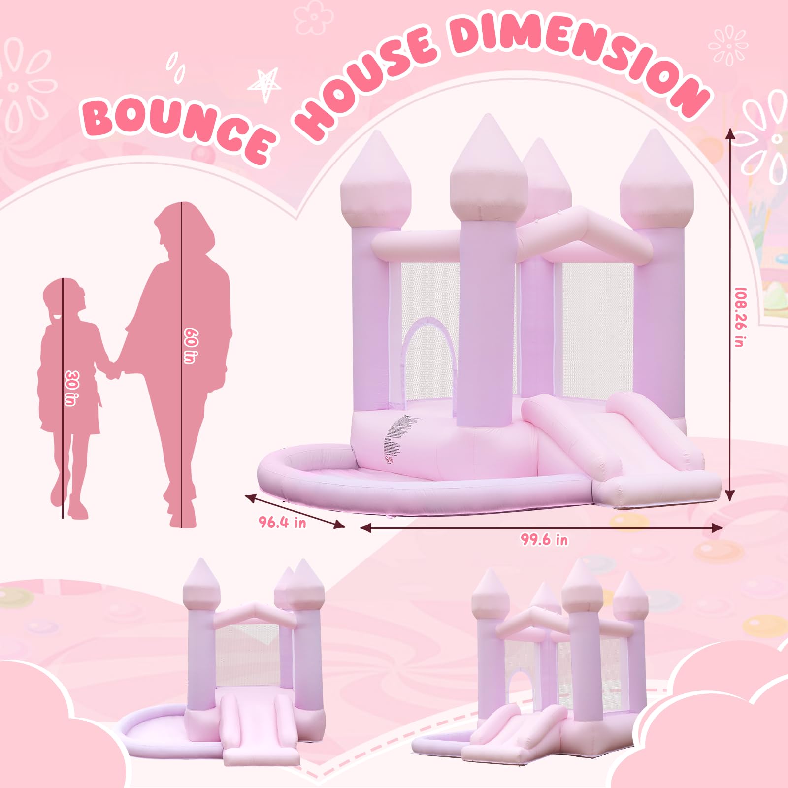 Snapklik.com : FBSPORT White Bounce House, Inflatable Bouncer