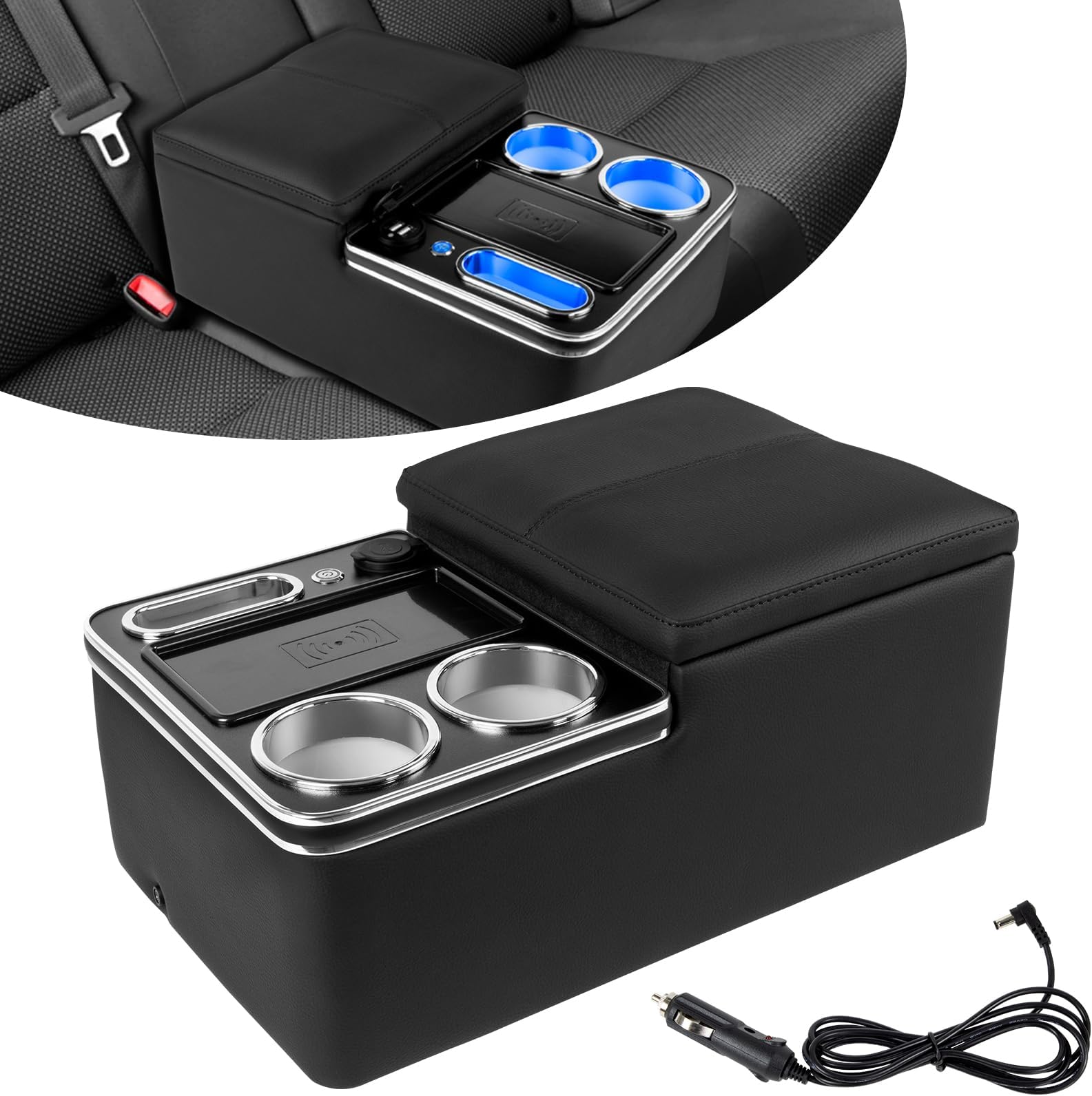 Amazon.com: Car Center Console Armrest Organizer: with W-ireless ...