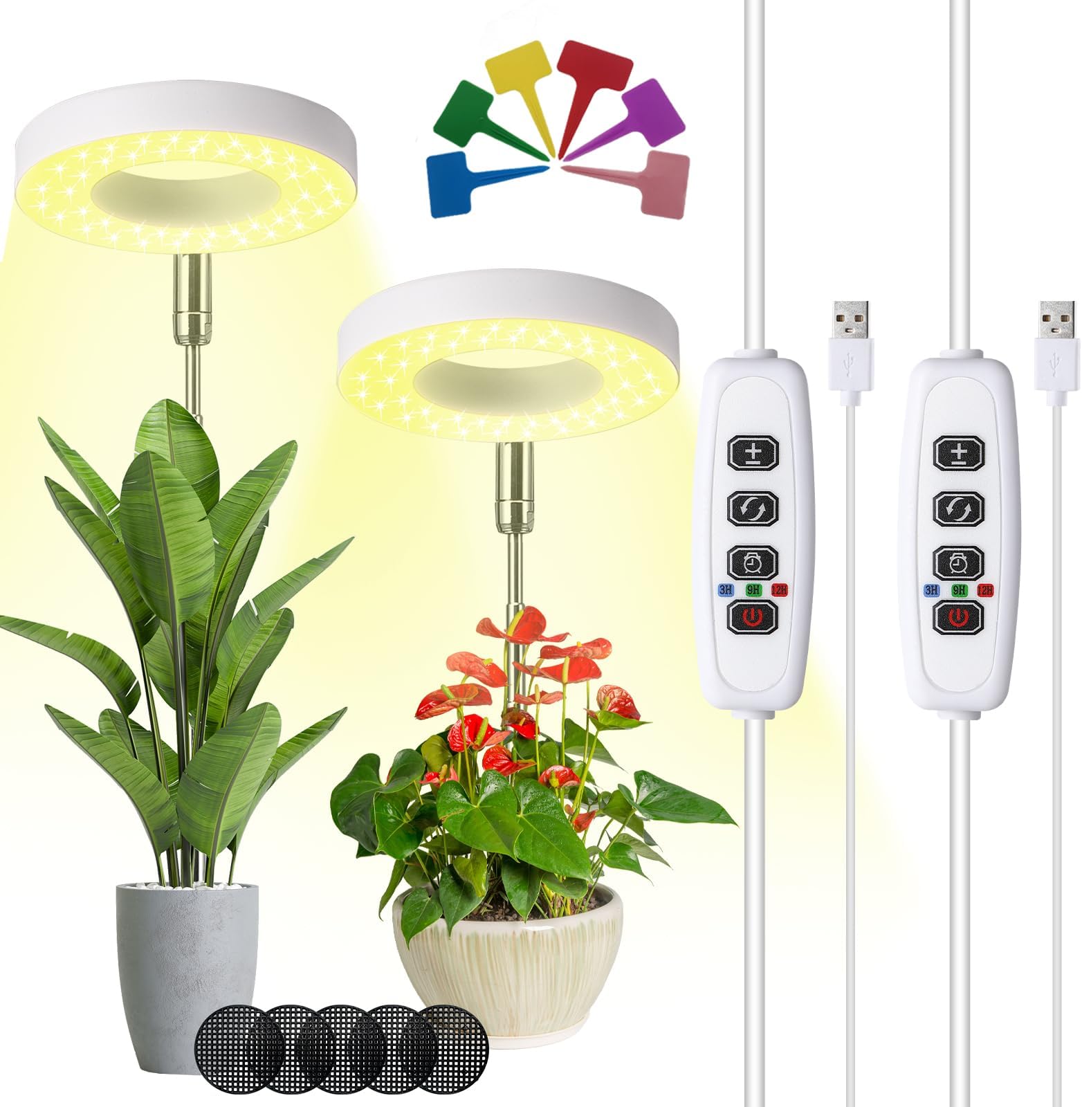SpringUp 72 LEDs Grow Lights for Indoor Plants, Full Spectrum Plant ...