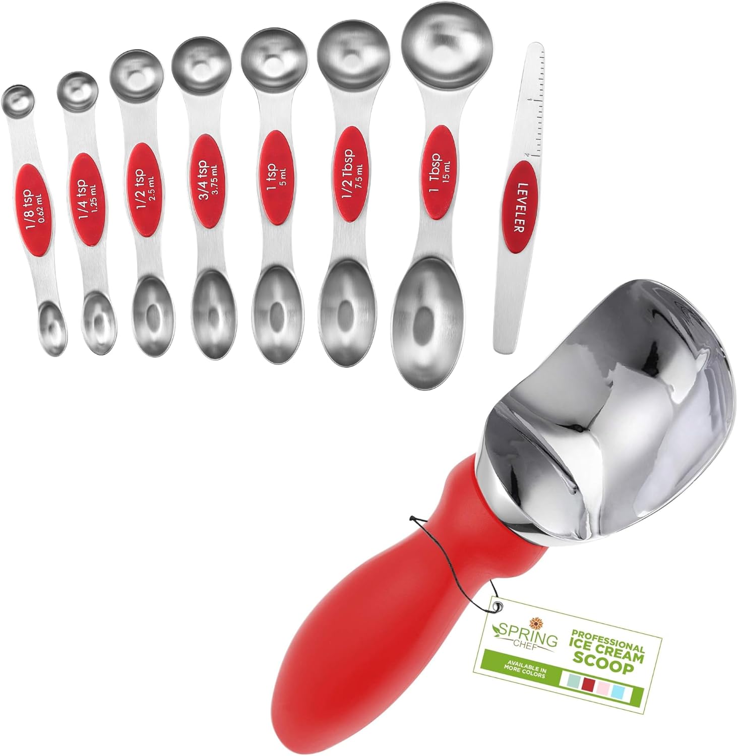 Amazon.com: Spring Chef Dual Sided Magnetic Measuring Spoons, Set of 8 ...