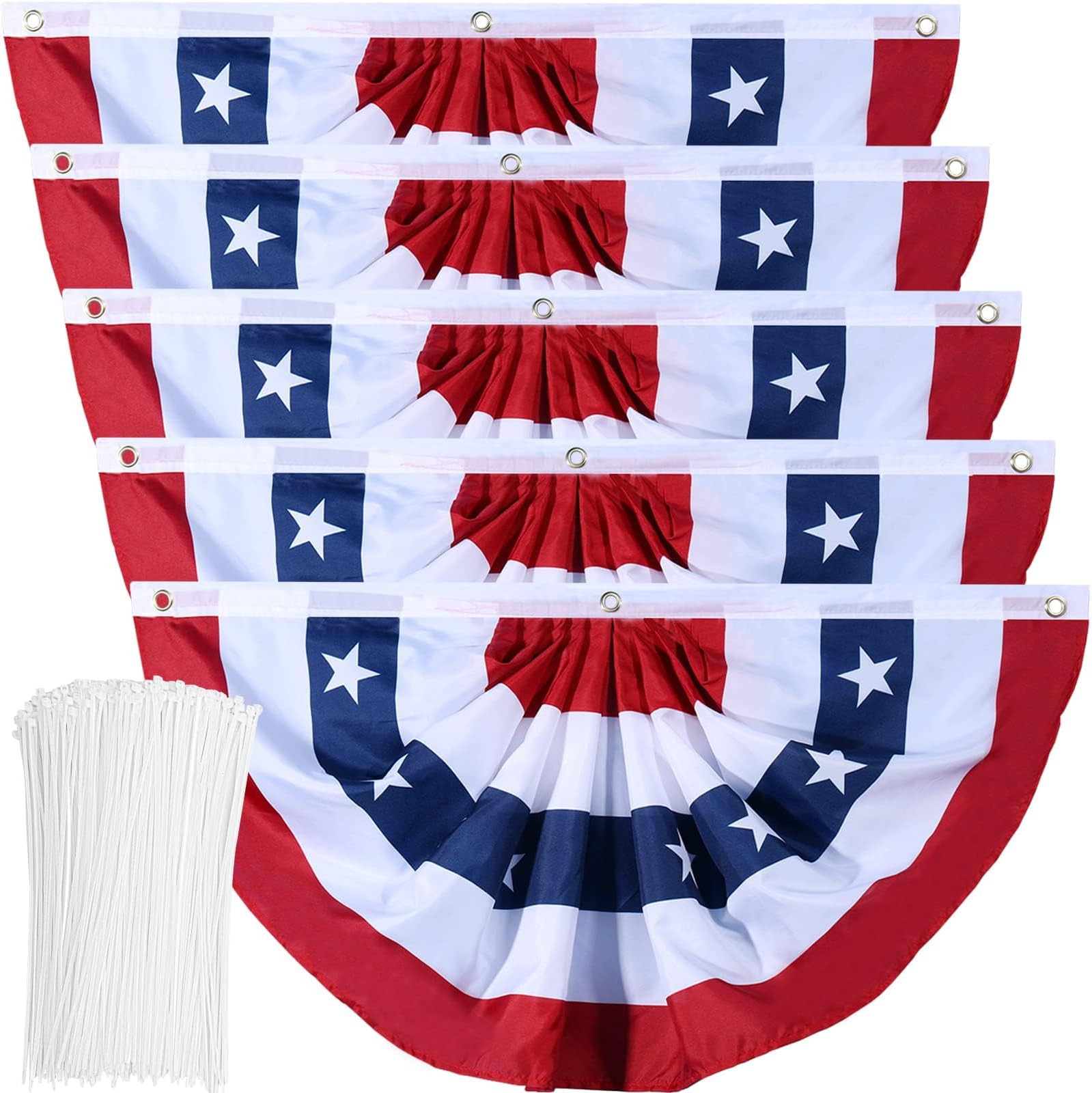 Amazon.com : American Flag Bunting Patriotic Pleated Fan Flag USA Flags ...