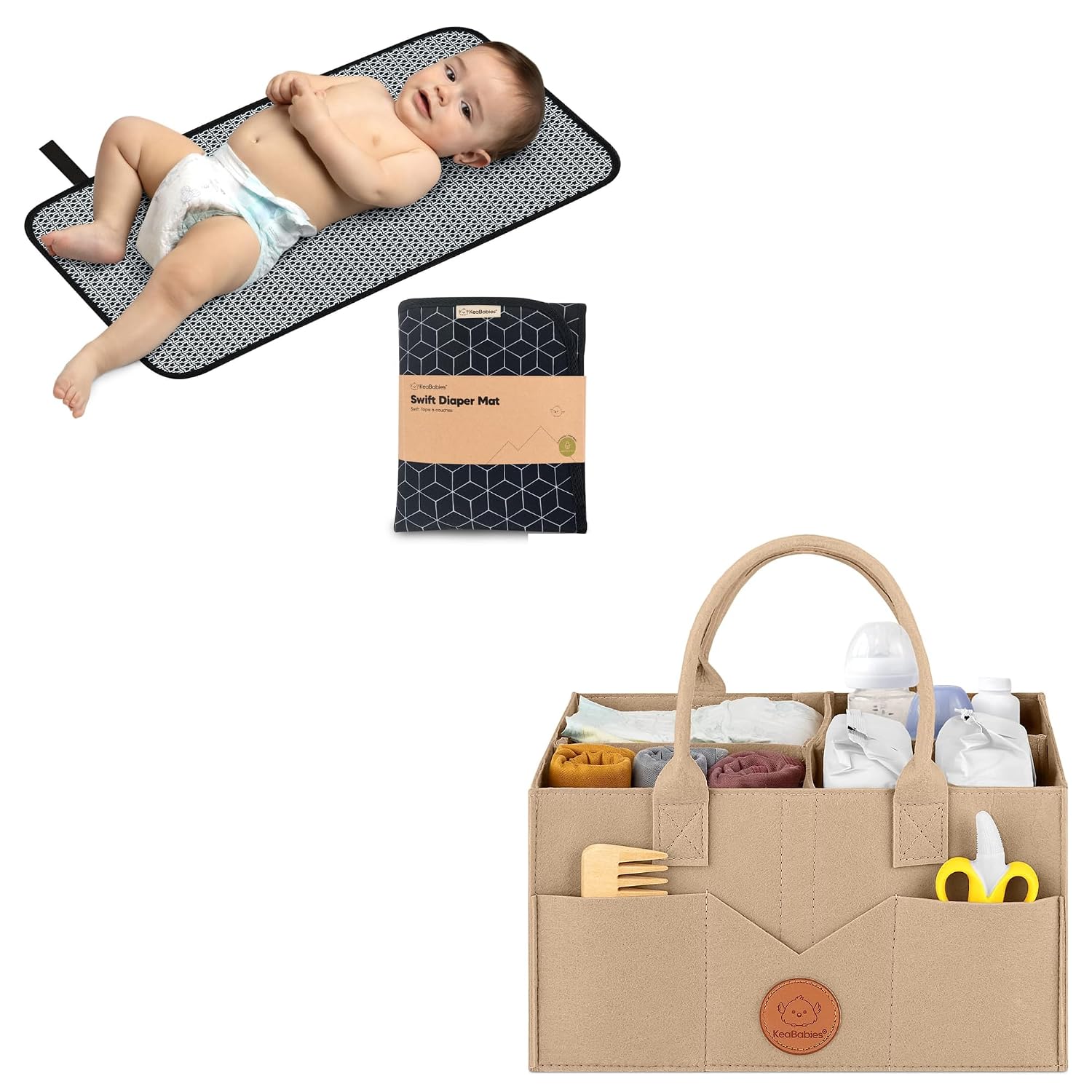 Amazon.com : KeaBabies Portable Diaper Changing Pad and Baby Diaper ...