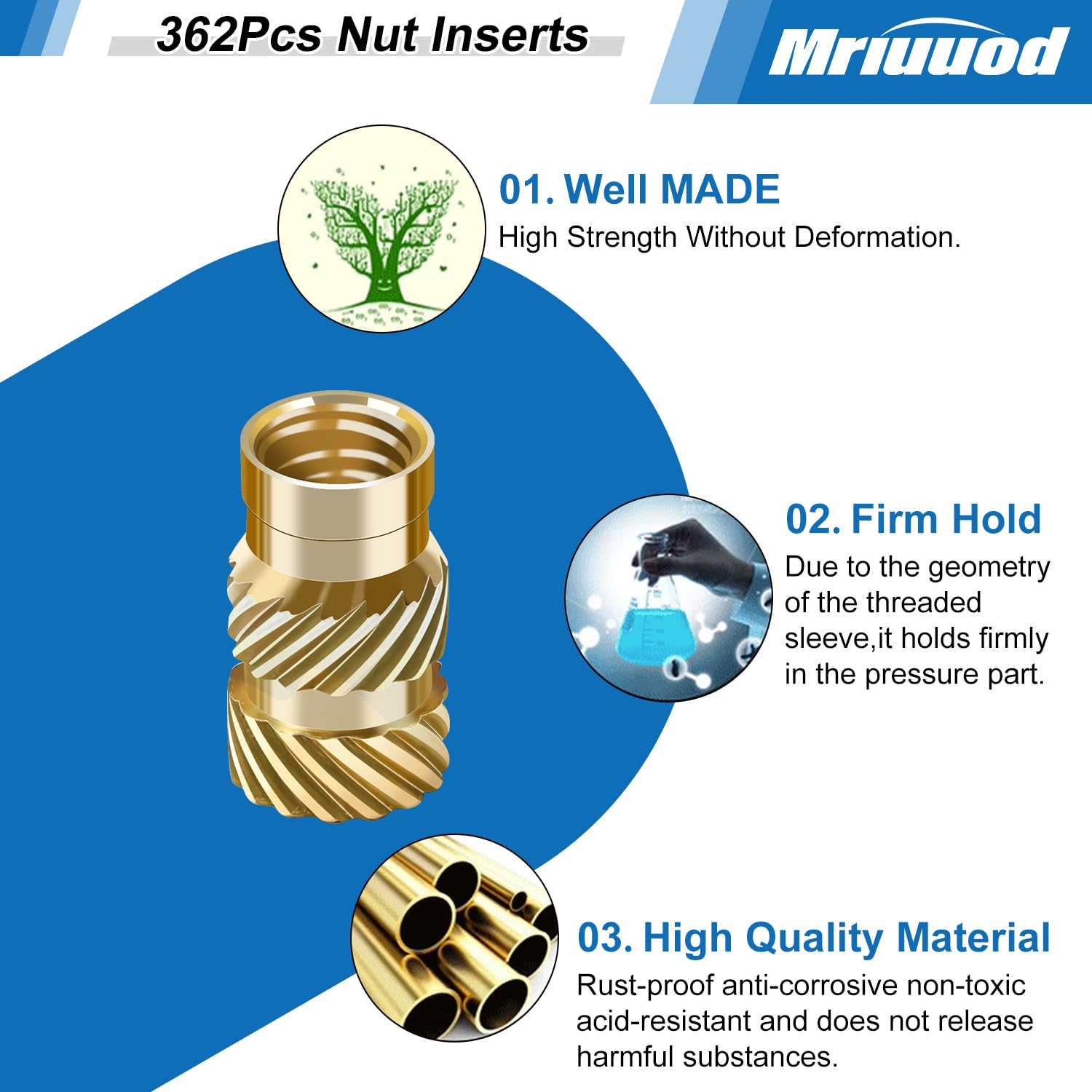 Snapklik.com : 362Pcs Nut Inserts, M2 M3 M4 M5 M6 Threaded Inserts For ...