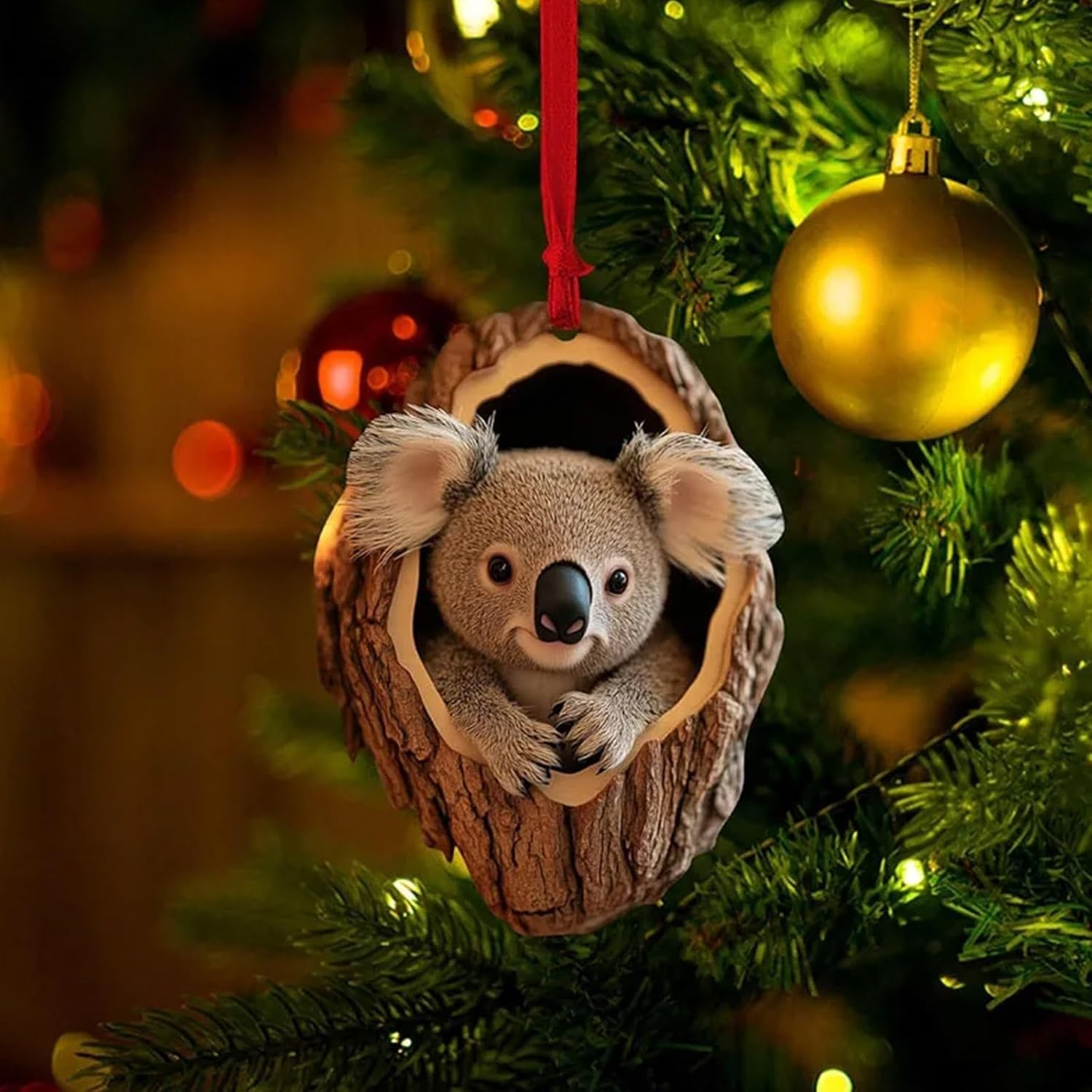 Animal Pattern 2D Acrylic Ornament for Christmas Tree, Forest Animal ...