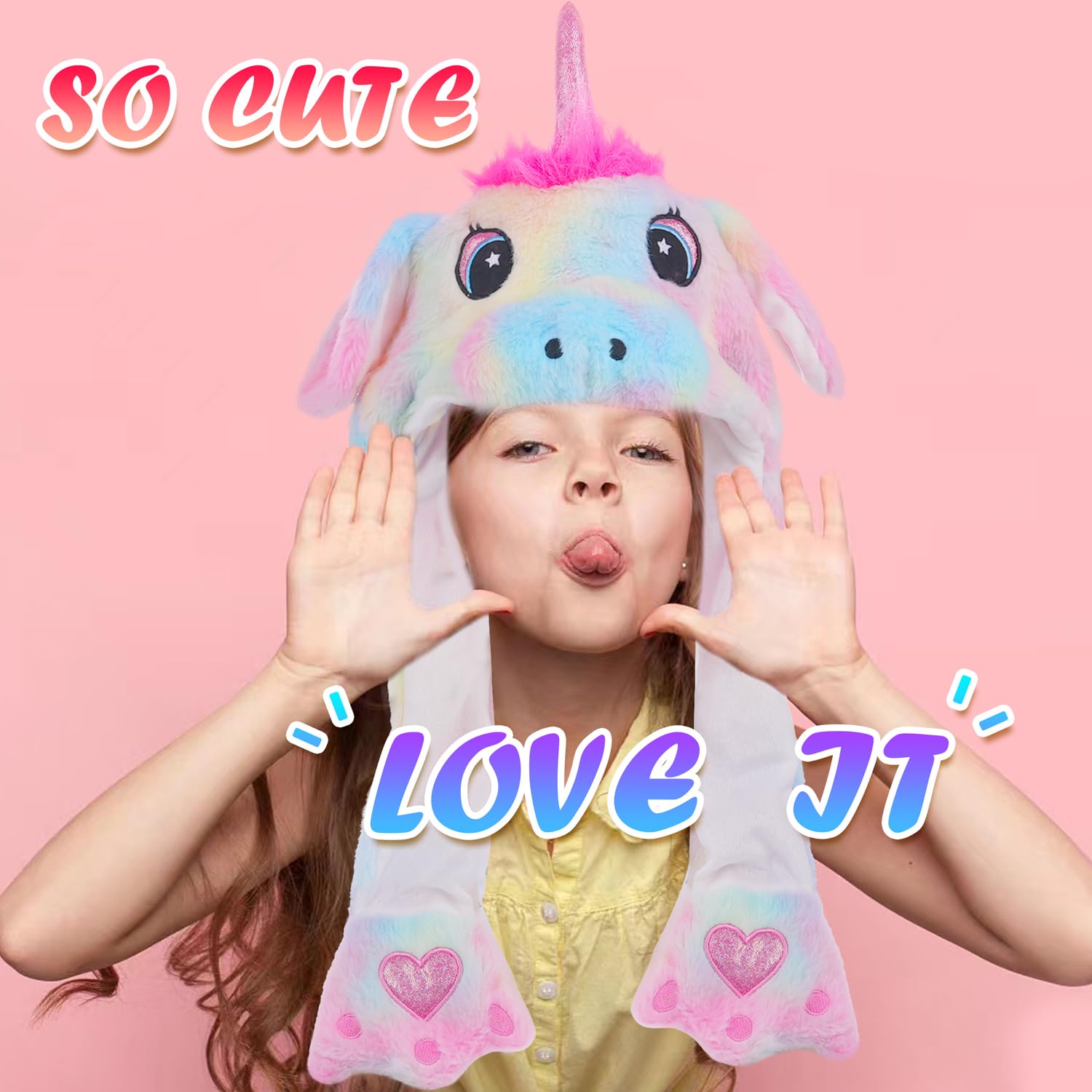 Snapklik.com : CICITOYWO Funny Plush Animal Unicorn Hat Ear Moving ...