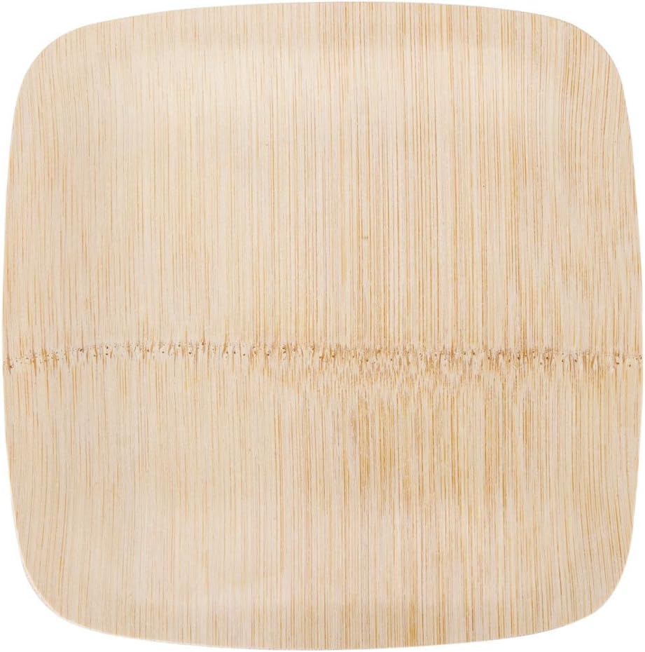 Amazon.com | Bambu Veneerware 7in Square Bulk 25/PK Bamboo Plates ...
